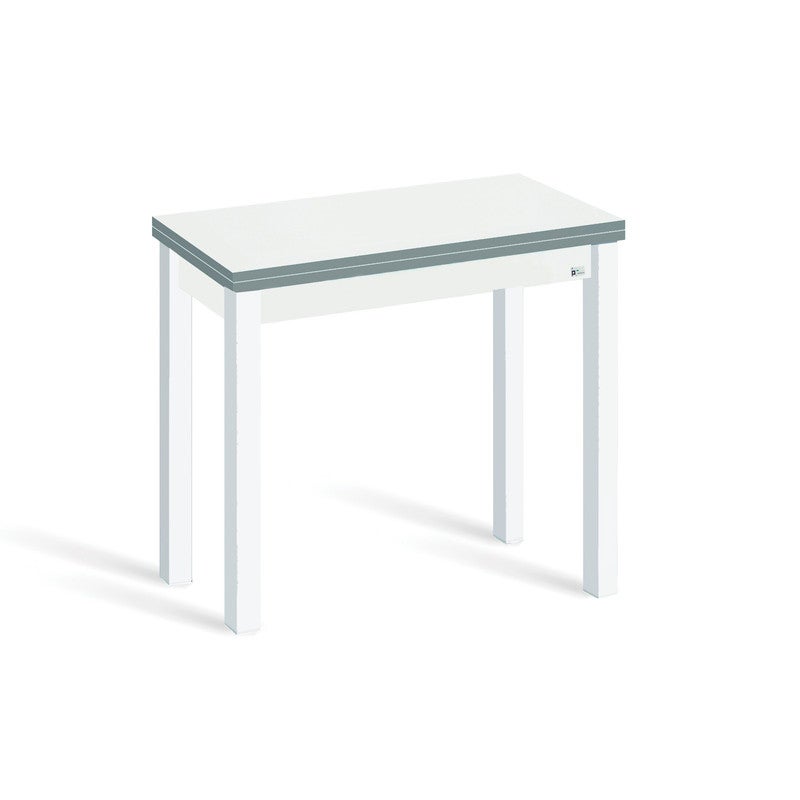 PORTUS| Table de Cuisine Extensible Livre 80x40(80) Blanc Pieds Blanc ...