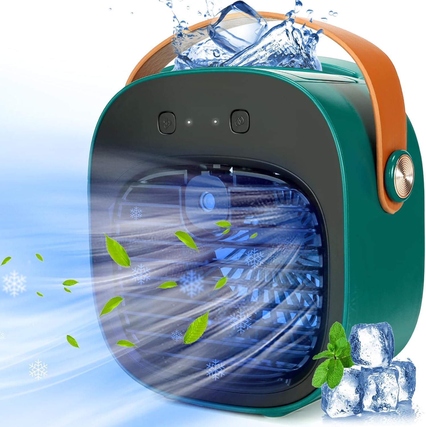 (Verde) Mini condizionatore d'aria portatile, 4000 mAh, ricaricabile, 3 ...