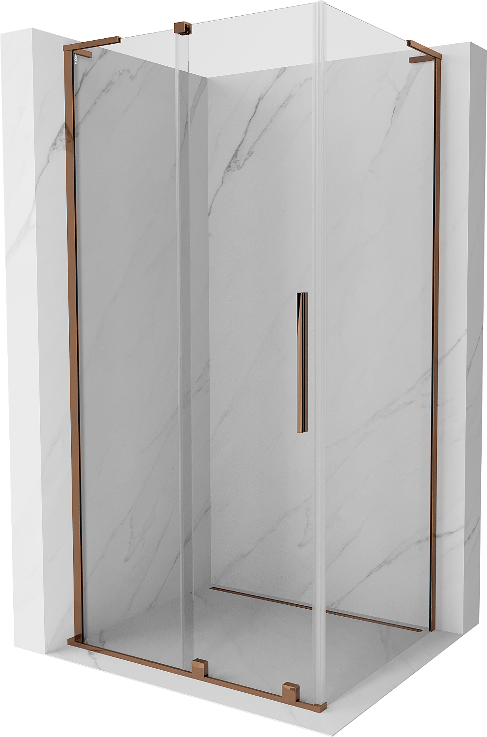 Mexen Velar L kabina prysznicowa rozsuwana 120 x 90 cm, transparent, różowe złoto - 871-120-090 ...