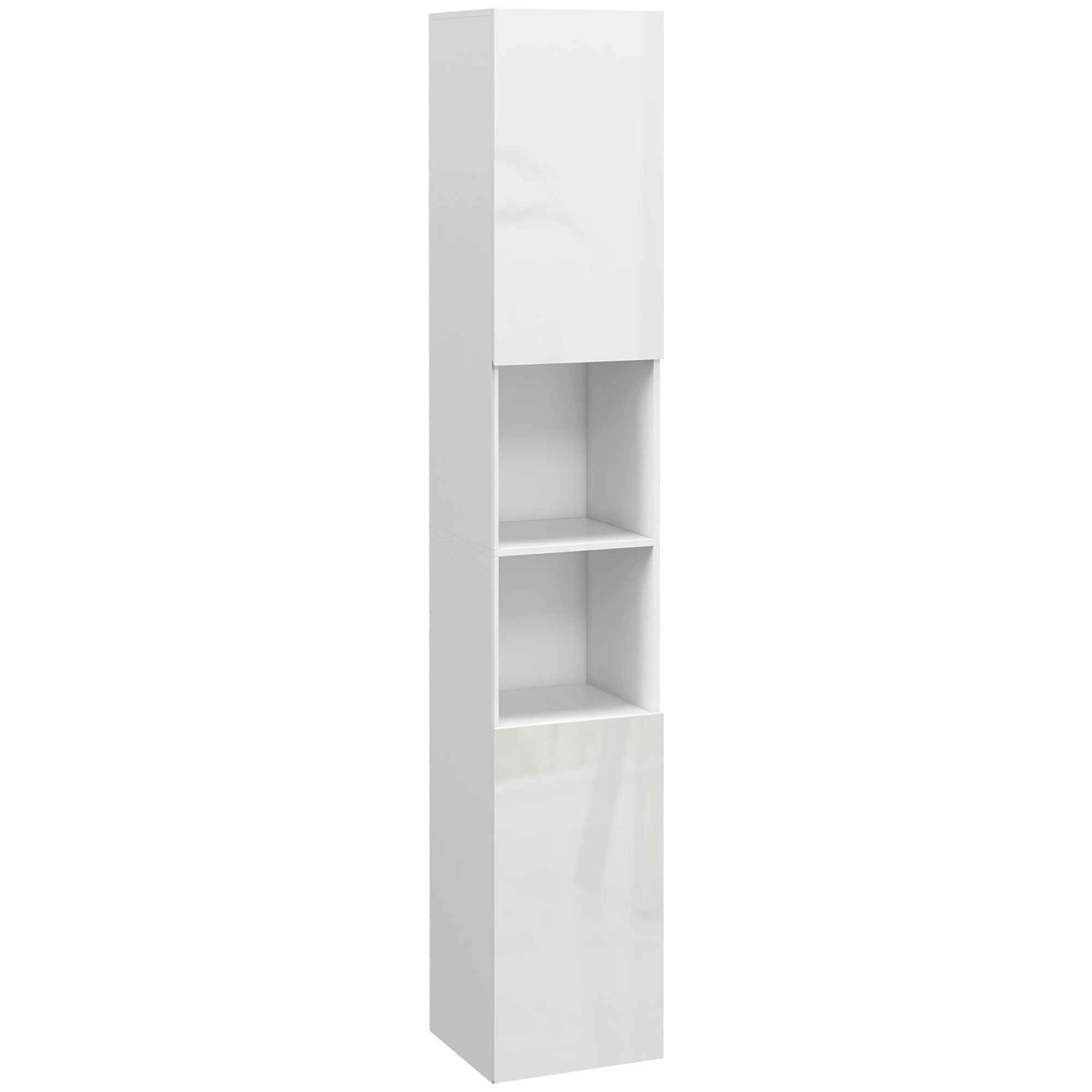 Meuble colonne de salle de bain 2 placards avec étagères réglables + 2 ...