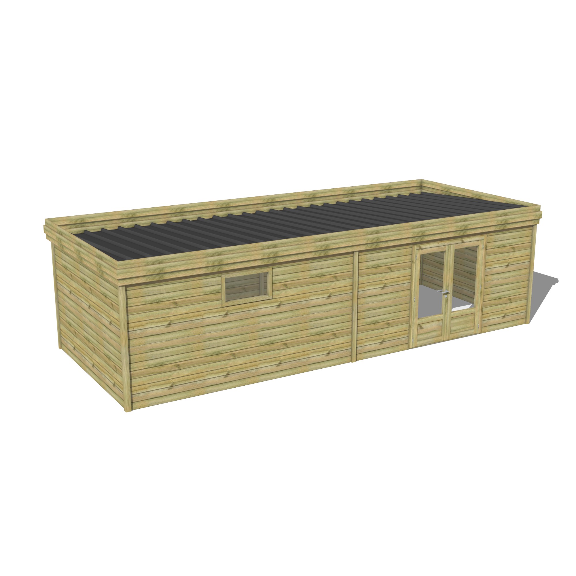 ABRI DE JARDIN bois Pin traité autoclave 27mm - 8,595x3,44m / 29,6m2 ...