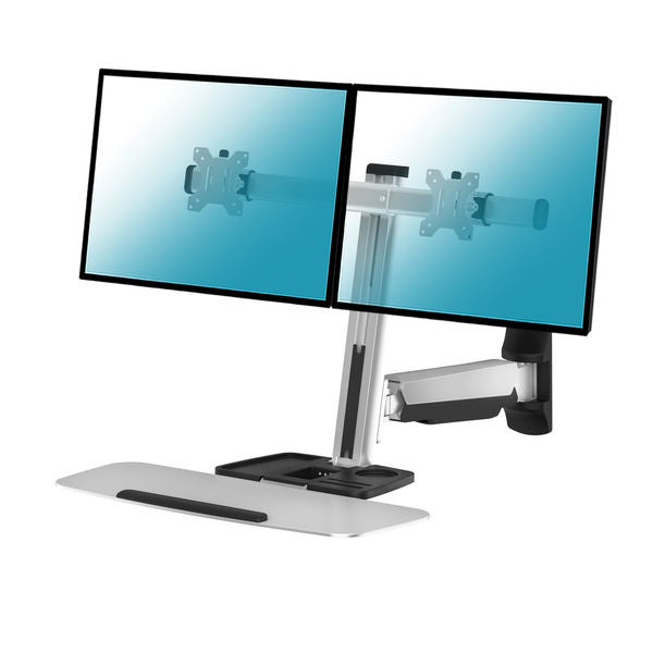 KIMEX - Support station de travail murale pour 2 écrans PC 13''-27 ...