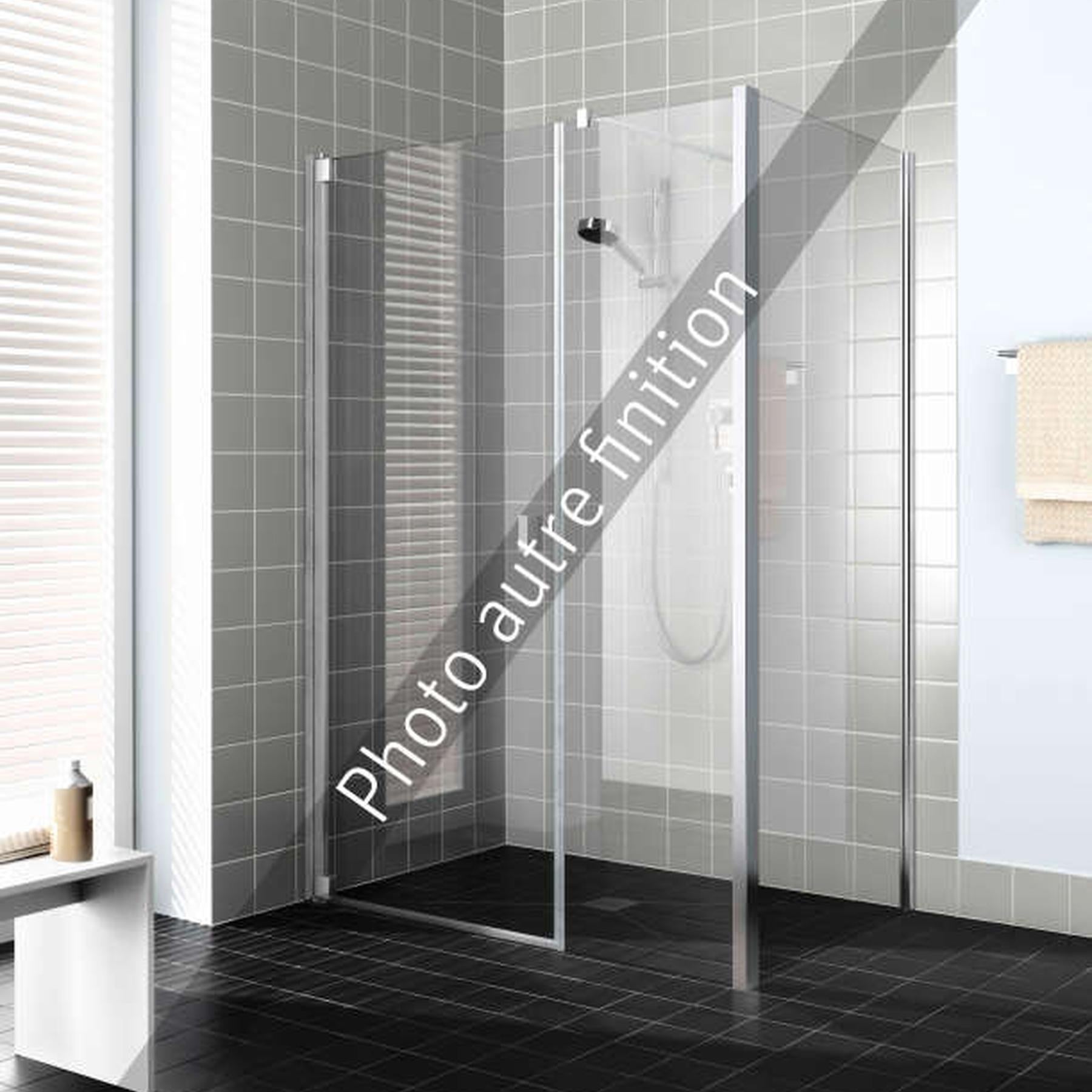 Paroi de douche pivotante largeur 153 cm hauteur 200 cm profilé argent ...