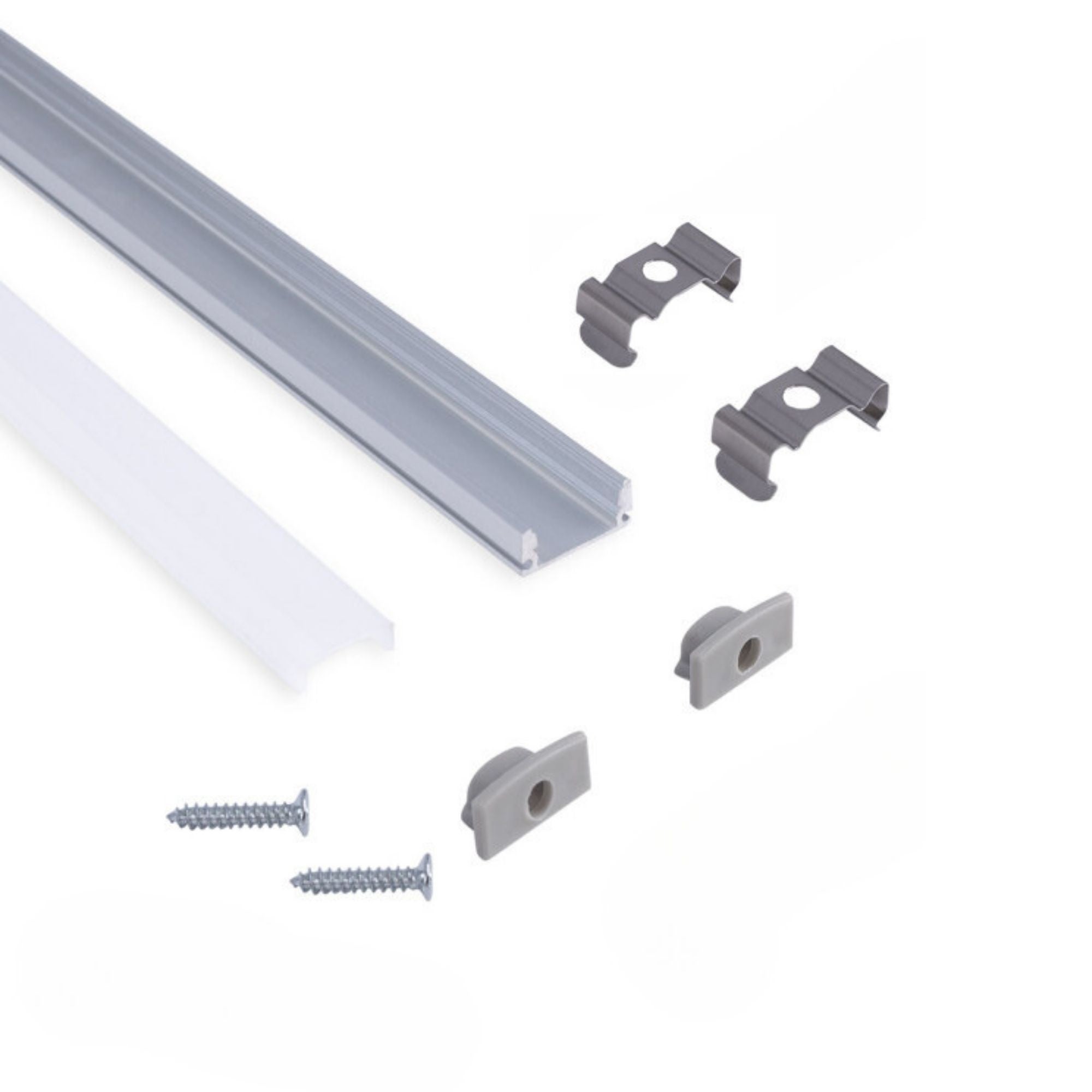 Profilé pour ruban LED - Surface - 17x8mm - Kit complet - 1 mètre ...