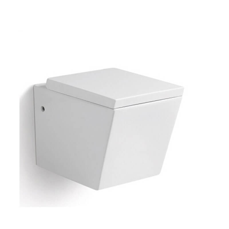 WC Suspendu Rectangle avec Abattant Céramique Blanc 56x36 cm - Connect ...