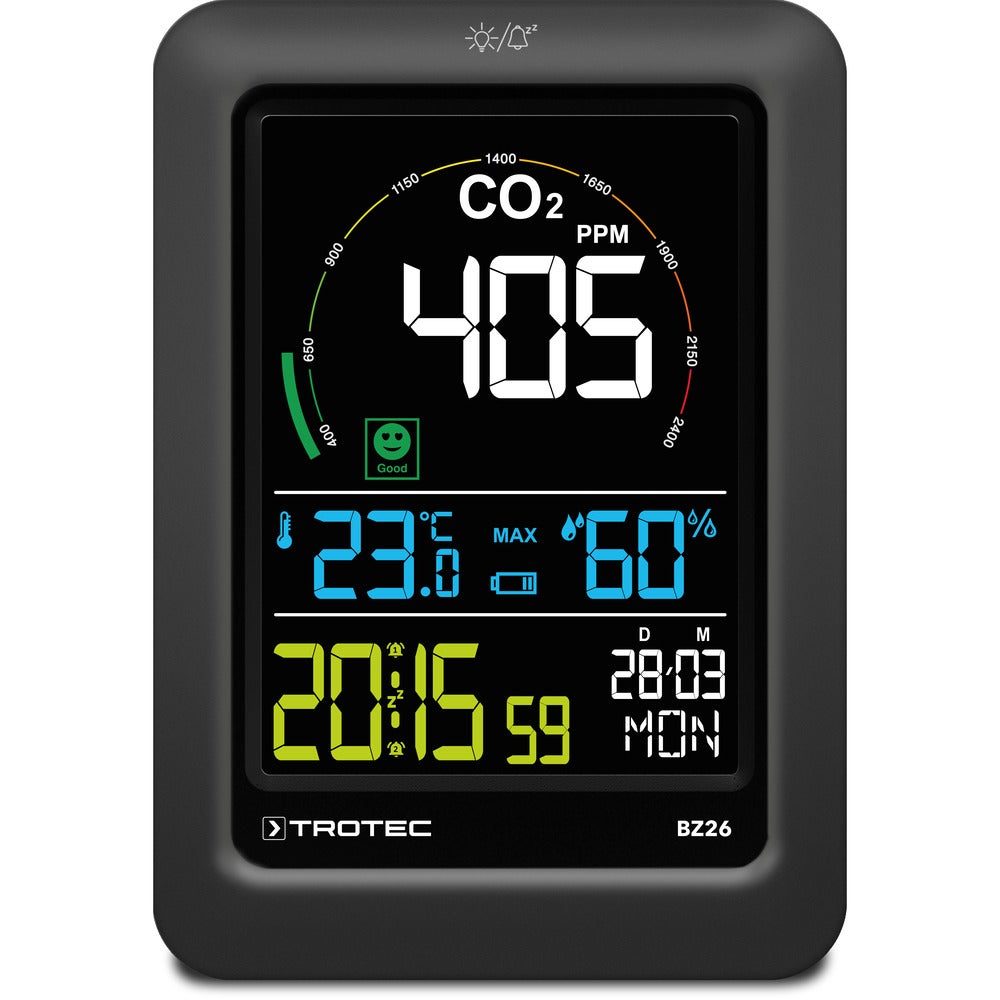 TROTEC Thermo-hygromètre BZ26 indicateur de CO2 qualité de l'air ambiant | Leroy Merlin