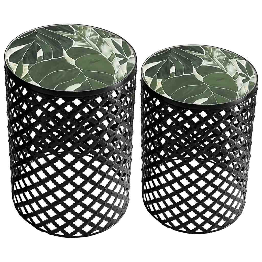 Ensemble de 2 supports en mosaïque et métal noirs | Leroy Merlin