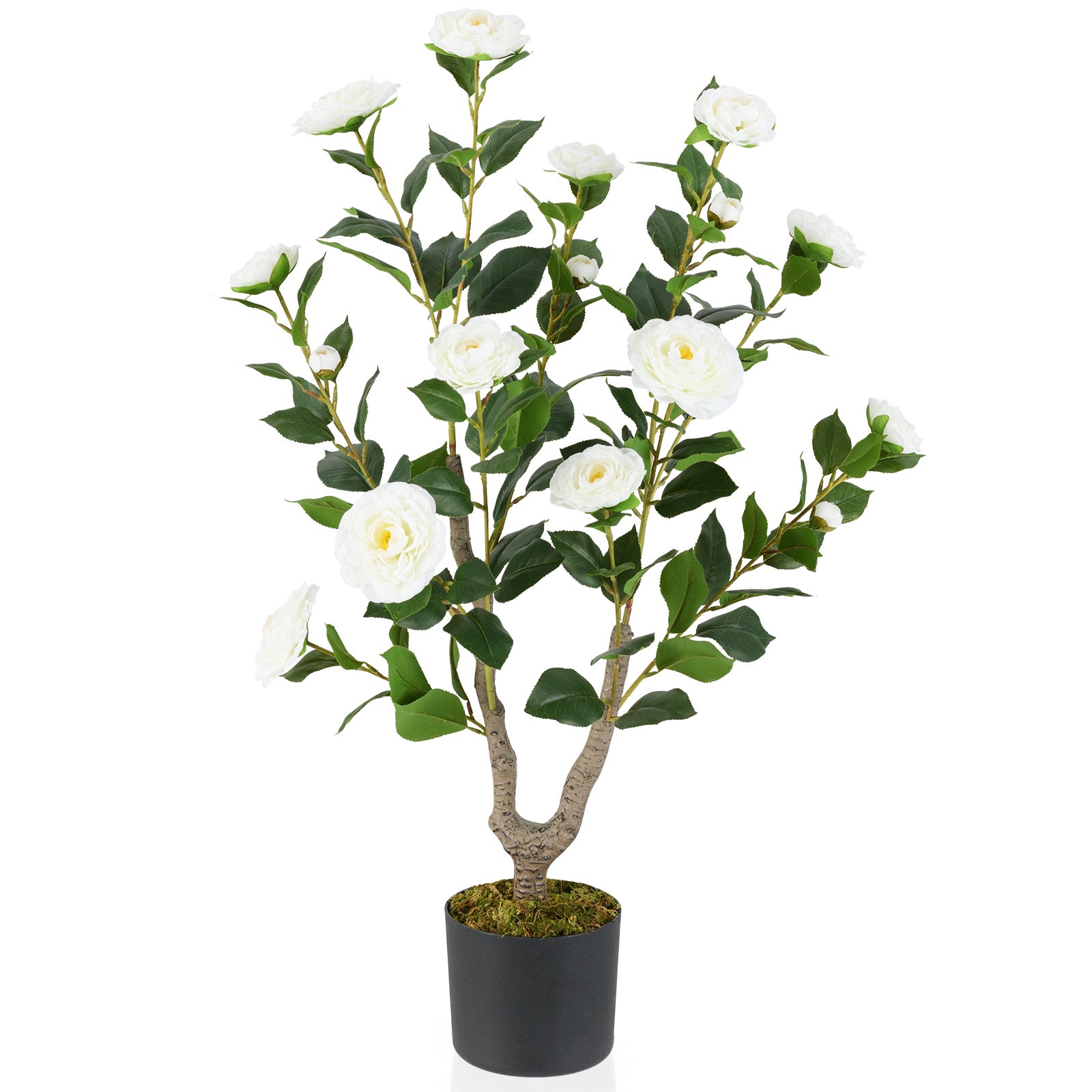 Camelia Plantas Artificiales Decorativas 90 cm, Planta Falsa con Flores ...