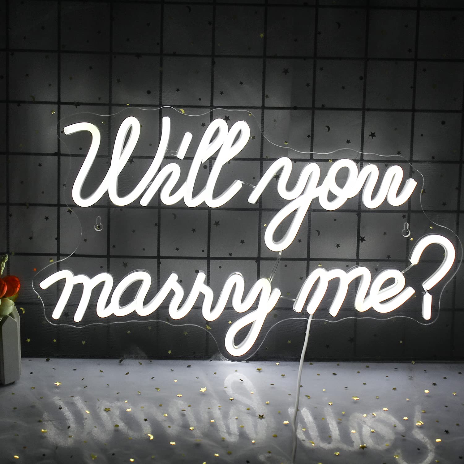 Will You Marry Me Letrero de neón, Letrero de palabra LED Luz de neón ...
