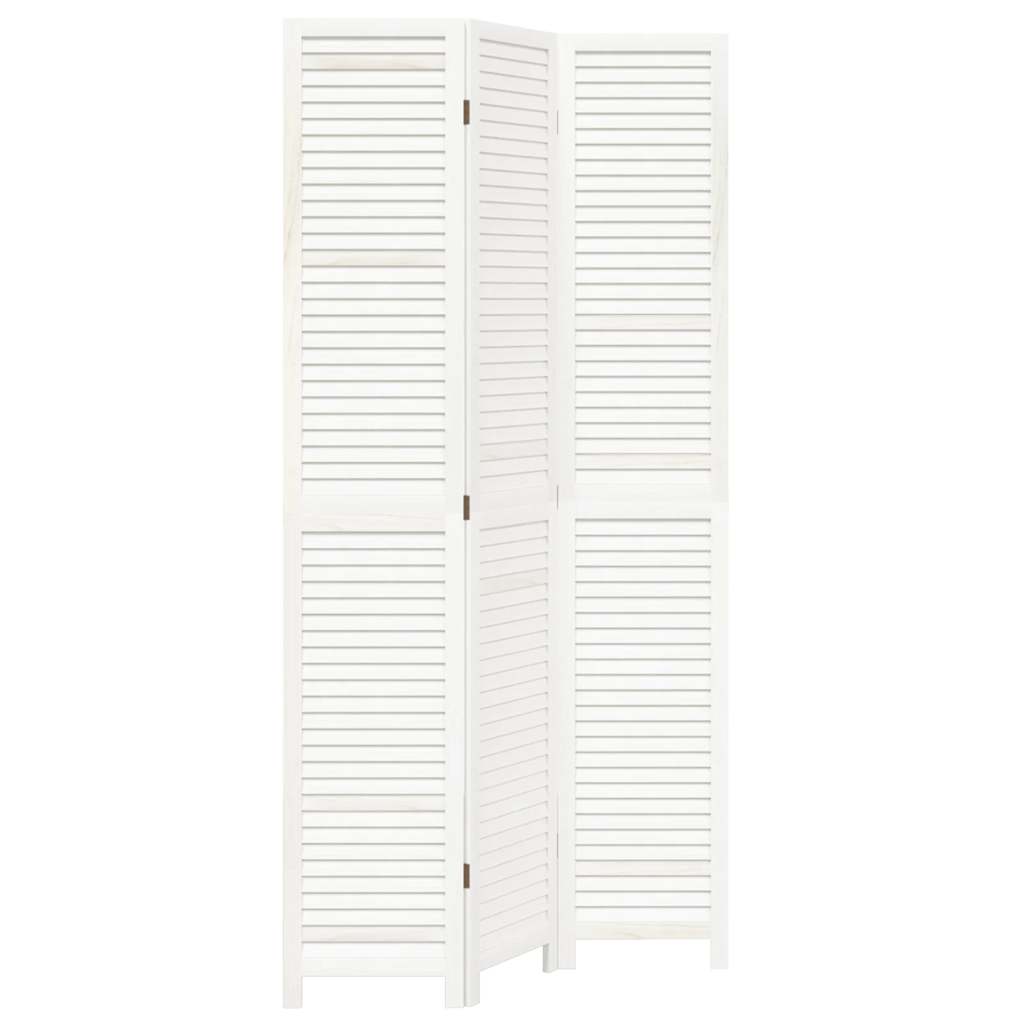 Biombo Separador Divisor - de 3 paneles madera maciza Paulownia blanco ...