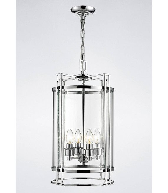 Suspension Eaton 4 Ampoules chrome poli/verre | Leroy Merlin