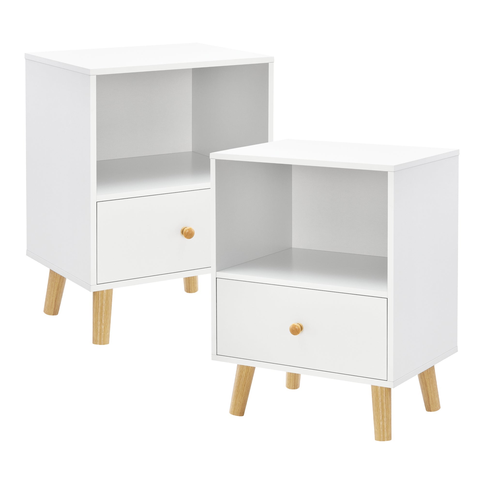 Lot de 2 tables d'appoint 54 x 40 x 30 cm blanc 03_0009712 | Leroy Merlin