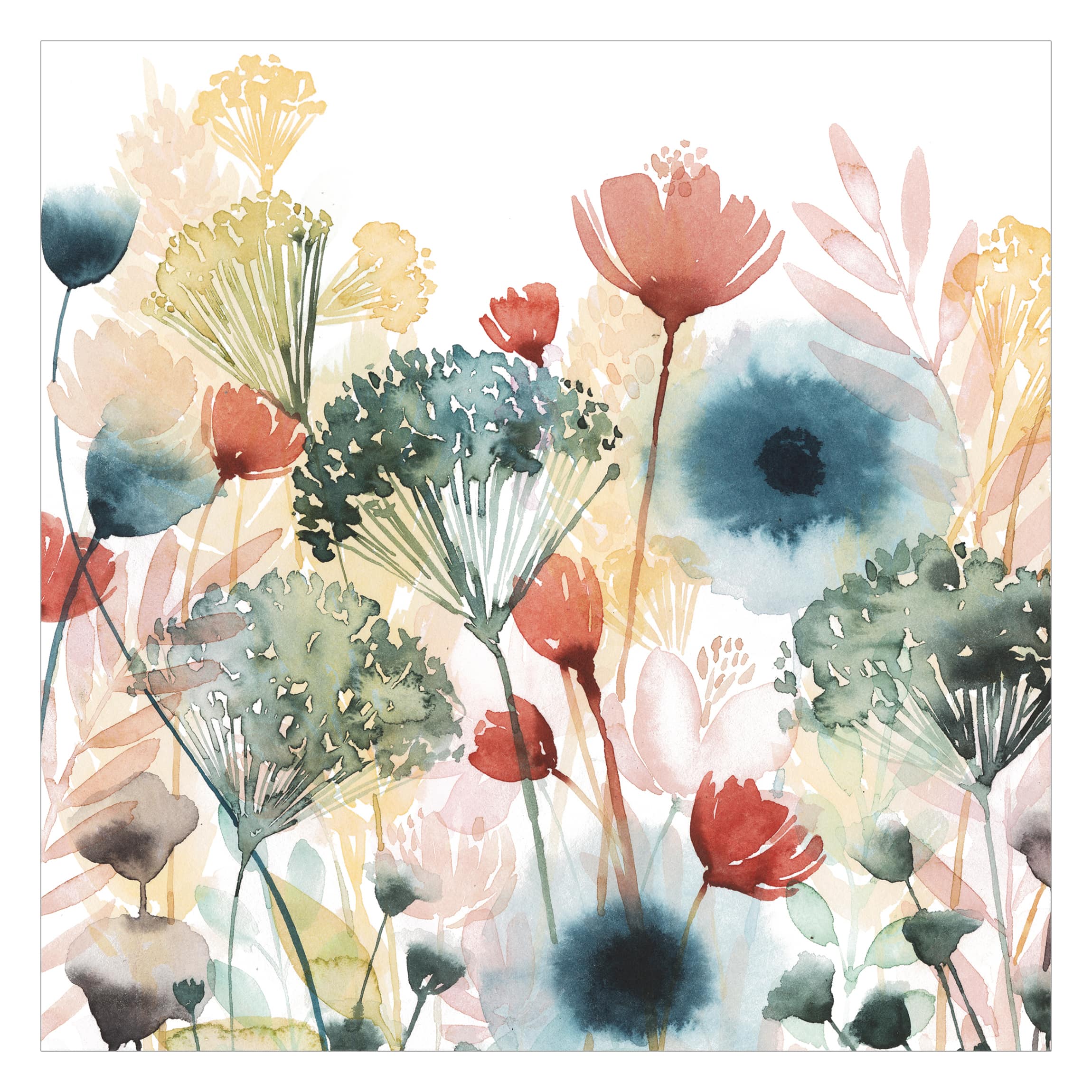 Papier peint panoramique aquarelle fleurs fleuri art campagne 181 ...