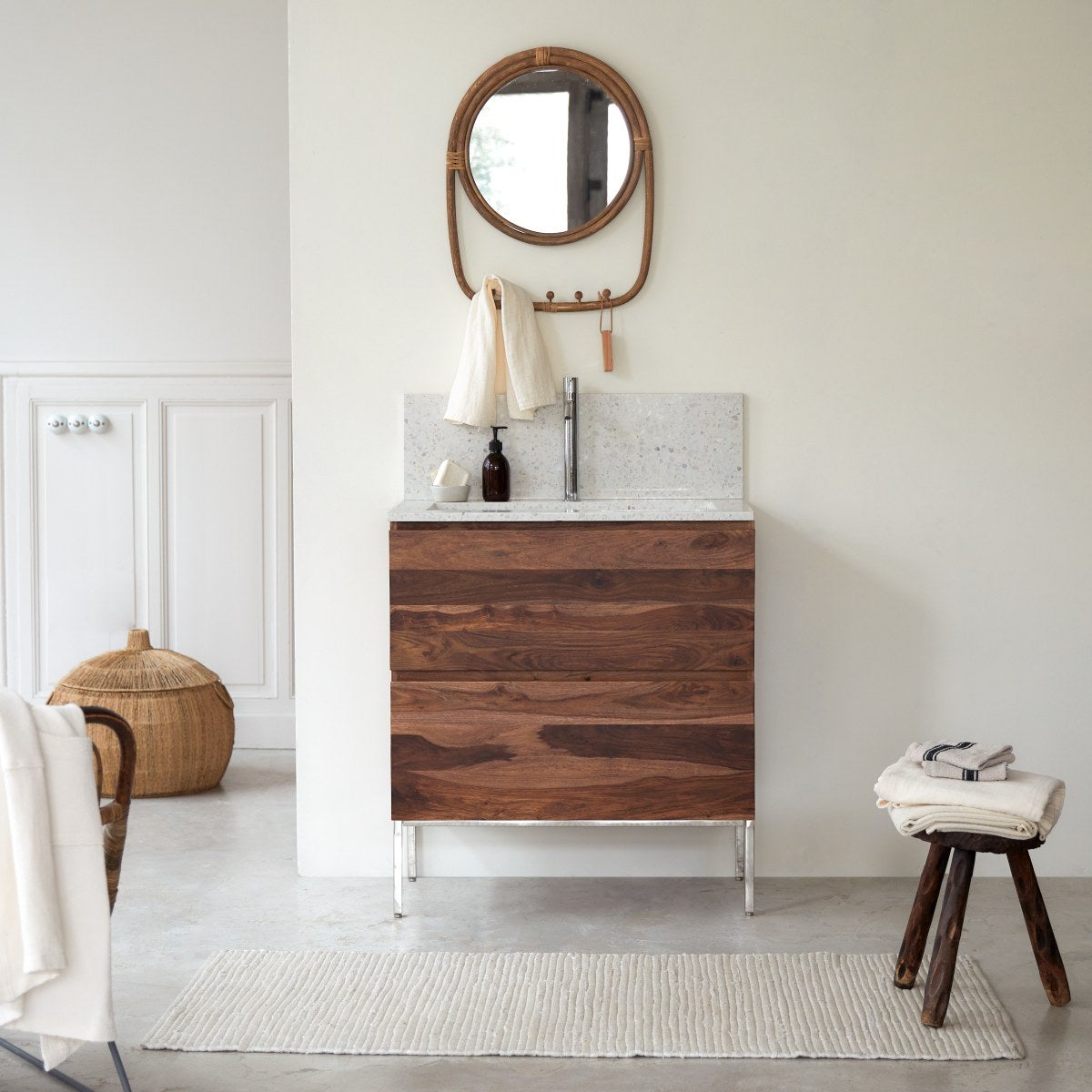 Tikamoon Mobile per il bagno in legno di palissandro massello e ...