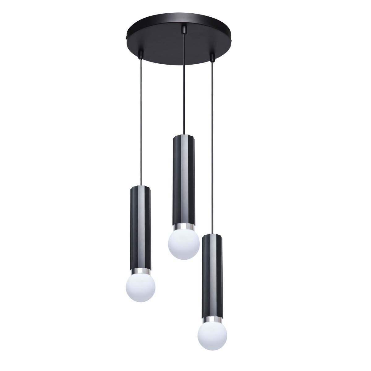 Italux Macera Lámpara de techo colgante Cluster Sand Black 3xE27 ...