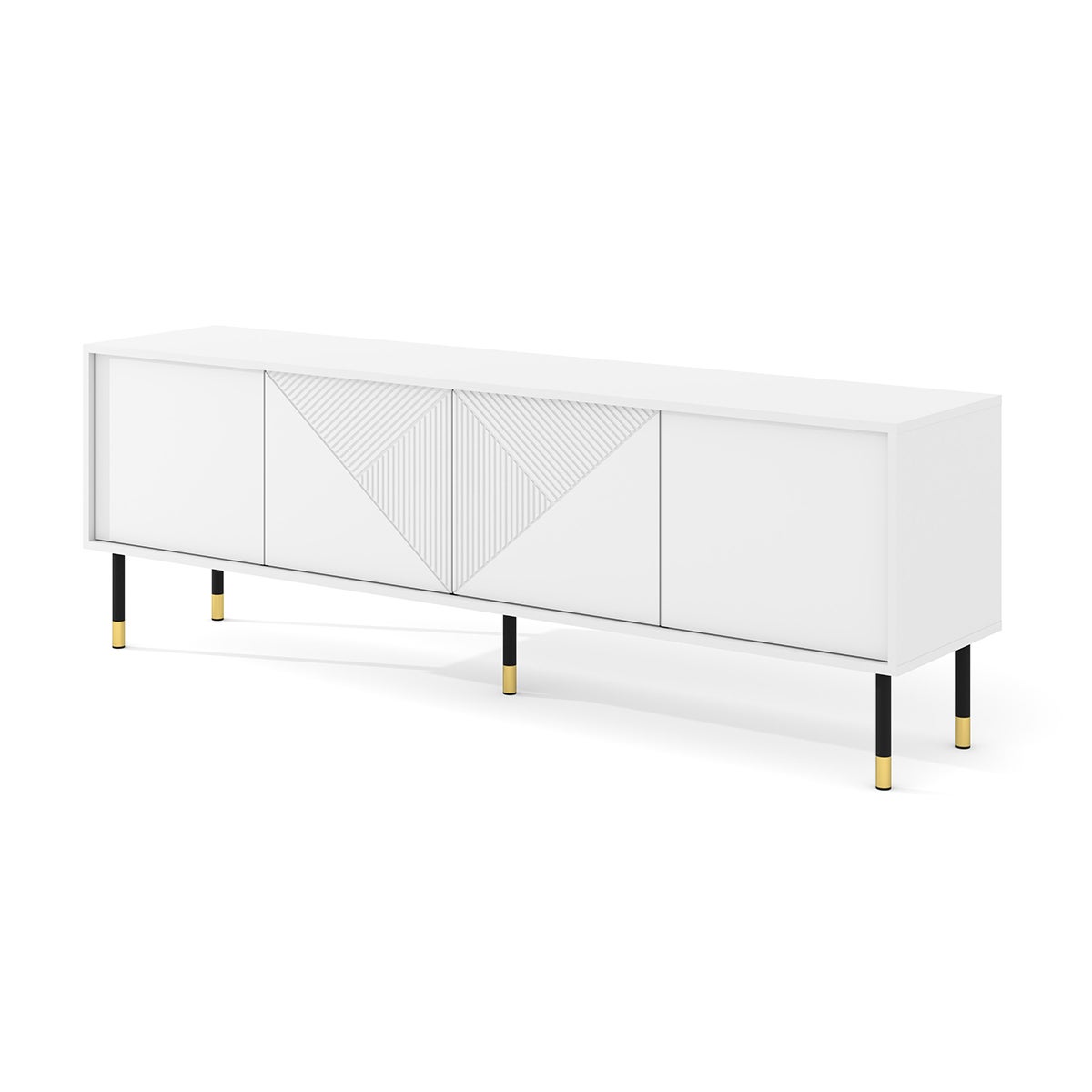 Mueble TV 4 puertas 180 cm Aglaé Blanco | Leroy Merlin