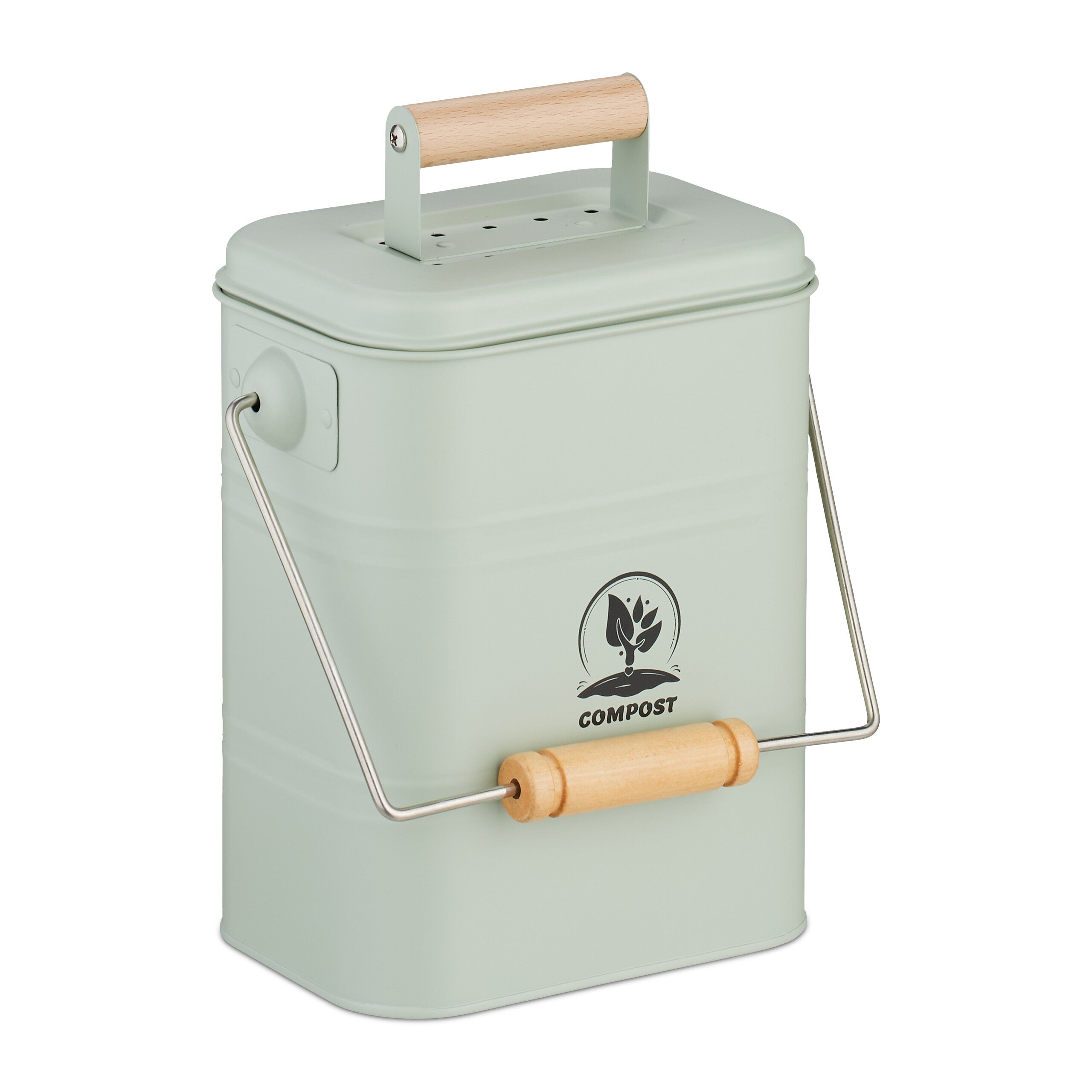 Seau à compost, 3,5 litres, 2 filtres à charbon actif, couvercle, anse ...