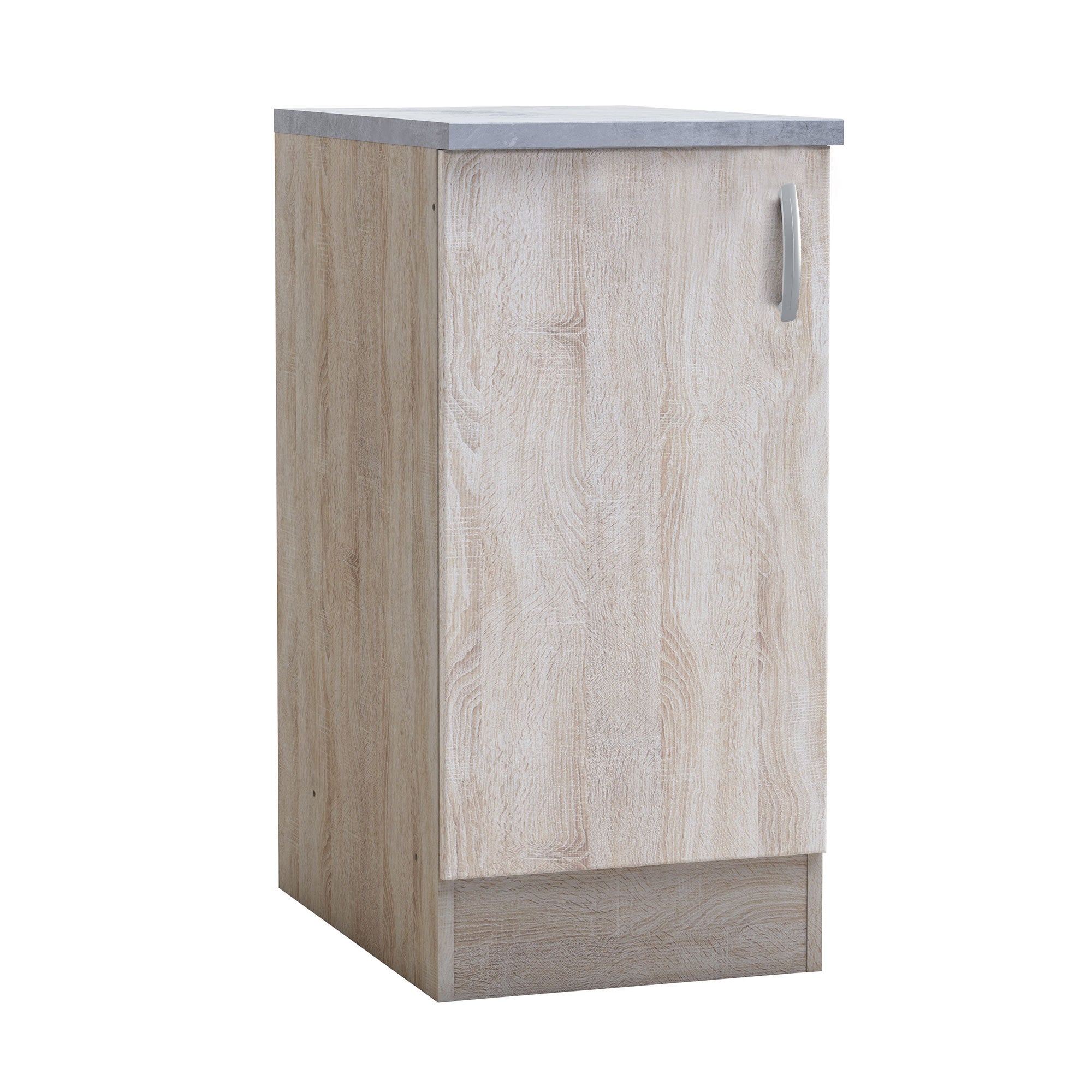 Meuble bas 1 porte 40x60x85 cm chêne et gris - LEWIS | Leroy Merlin