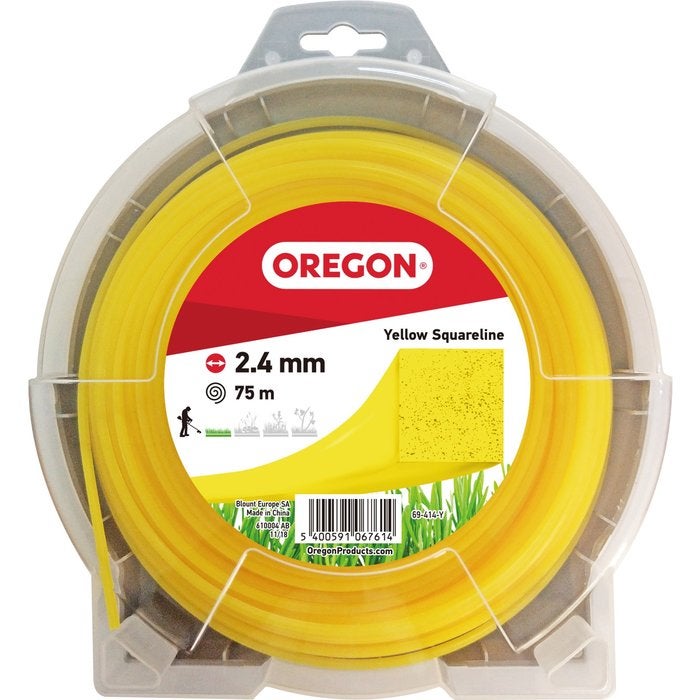 Hilo para desbrozadora Cuadrado Nylon Amarillo ø 2.4mm/75m Oregon 69 ...