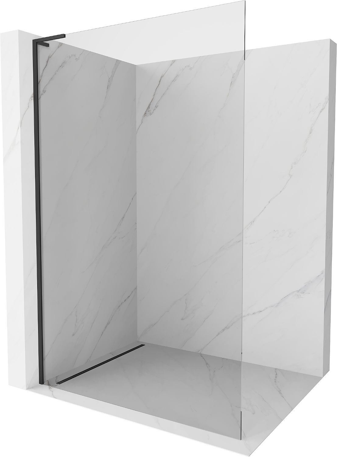 Mexen Kioto L panel de ducha Walk-in 50 x 200 cm, transparente, negro ...