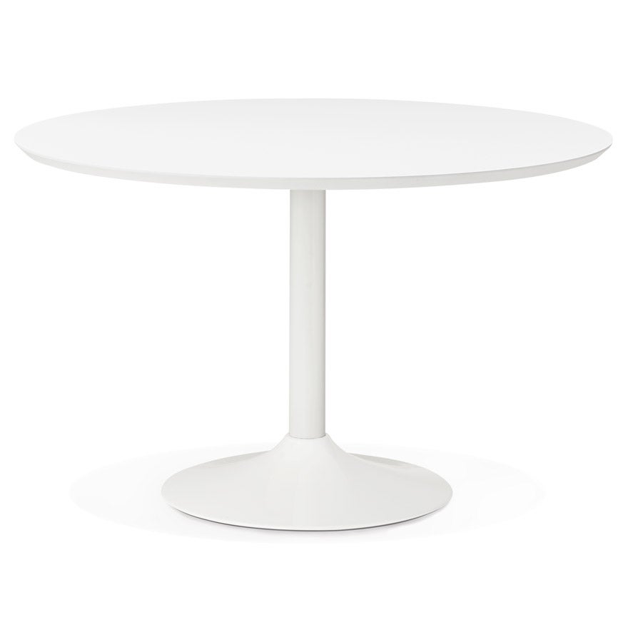 Table à diner/de bureau ronde 'BARABAR' en bois blanc - Ø 120 cm ...