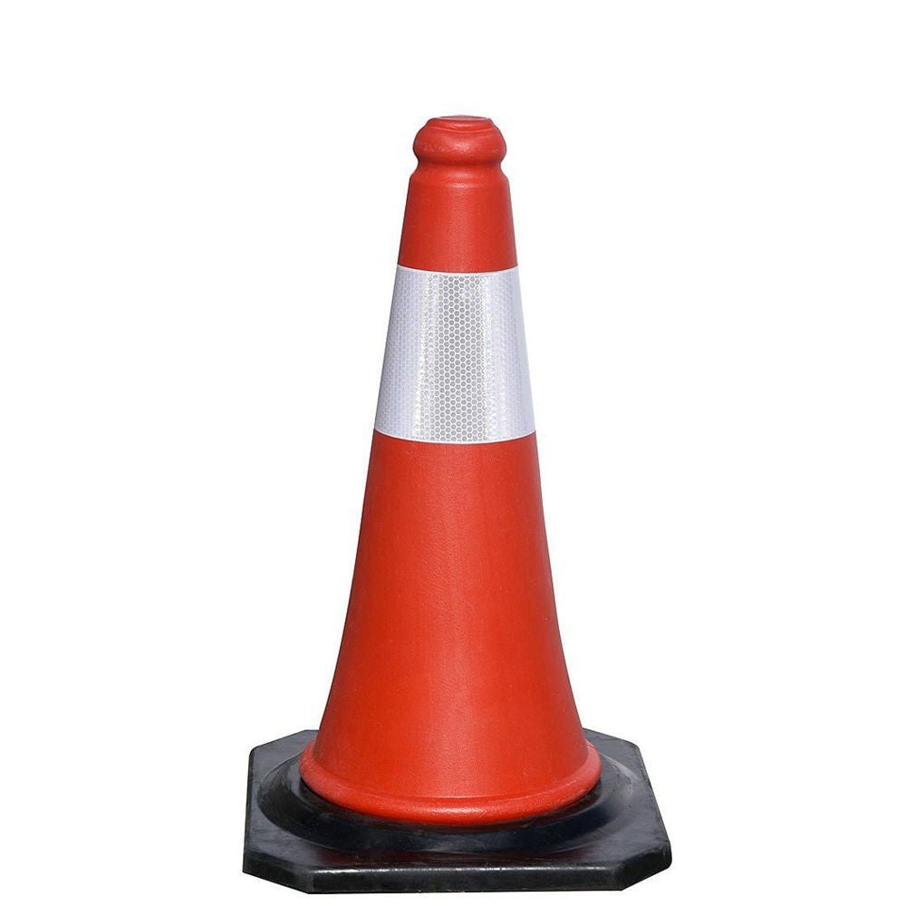 Cono di segnalazione con base in gomma 50 cm. riflessivo | Leroy Merlin