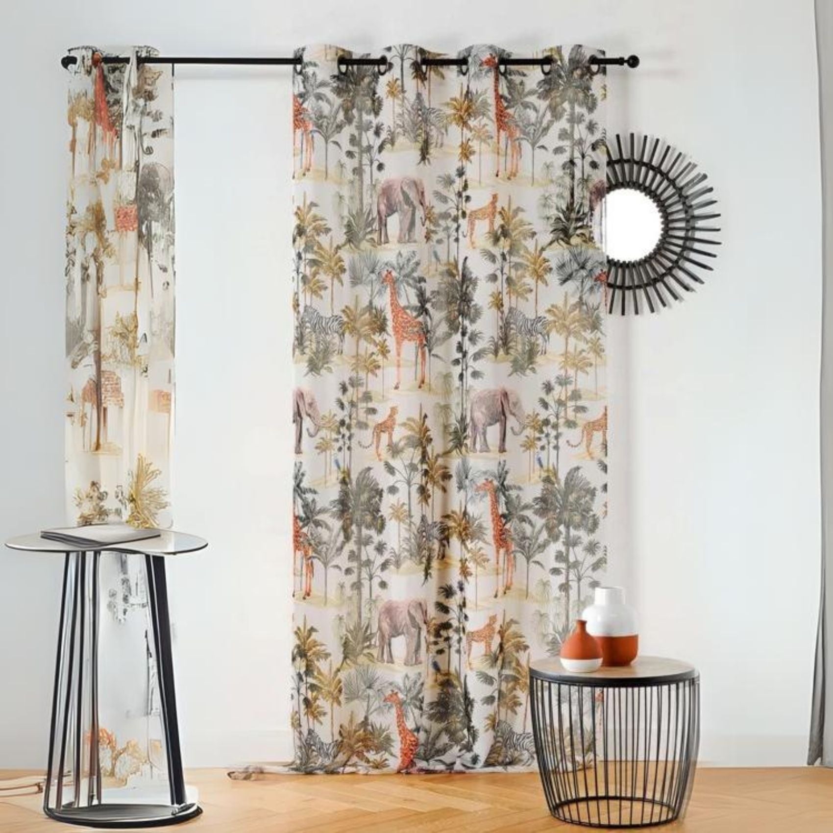 Voilage esprit savane - Vert - 150x240 cm - Polyester | Leroy Merlin