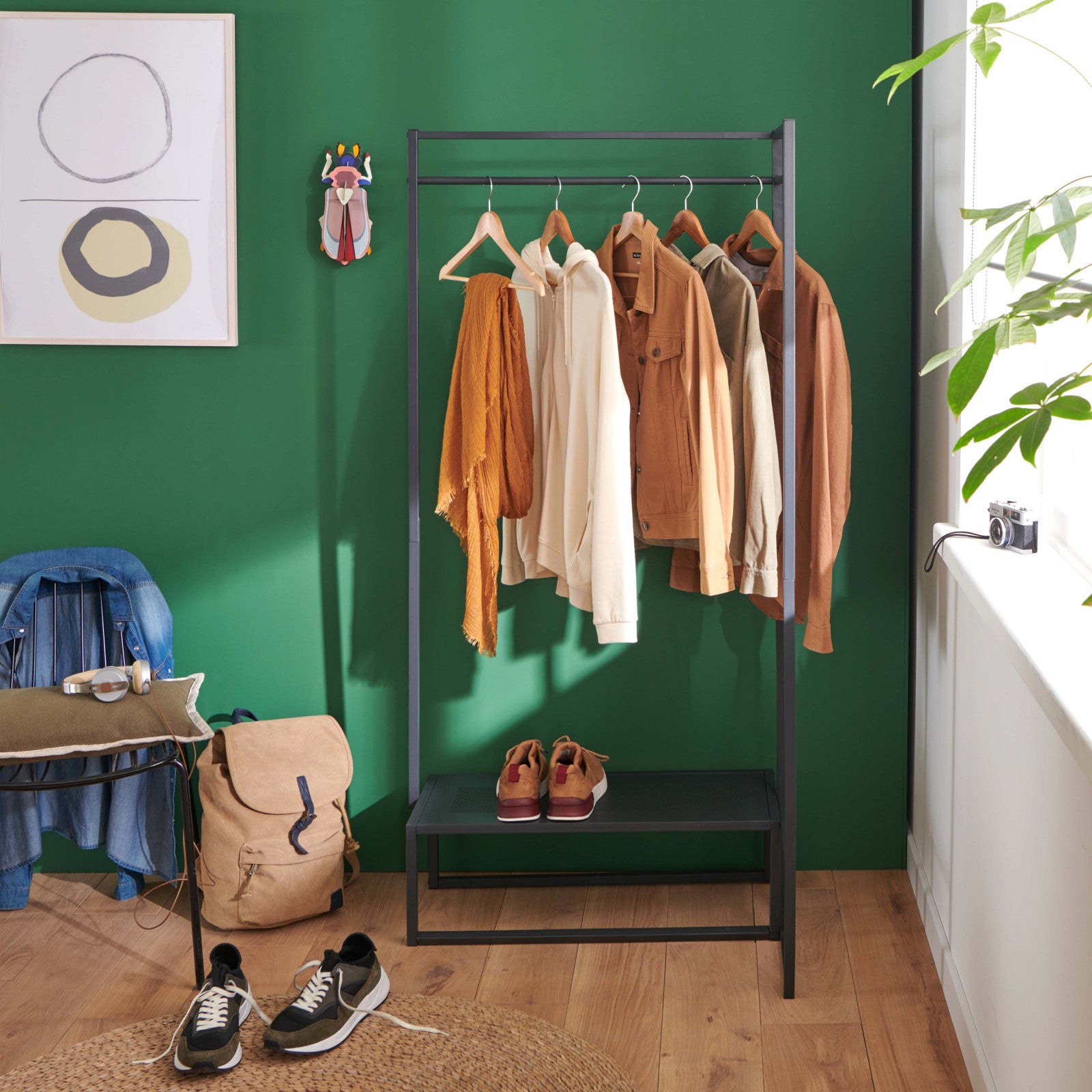 Portant vêtements métal noir 80x165cm | Leroy Merlin