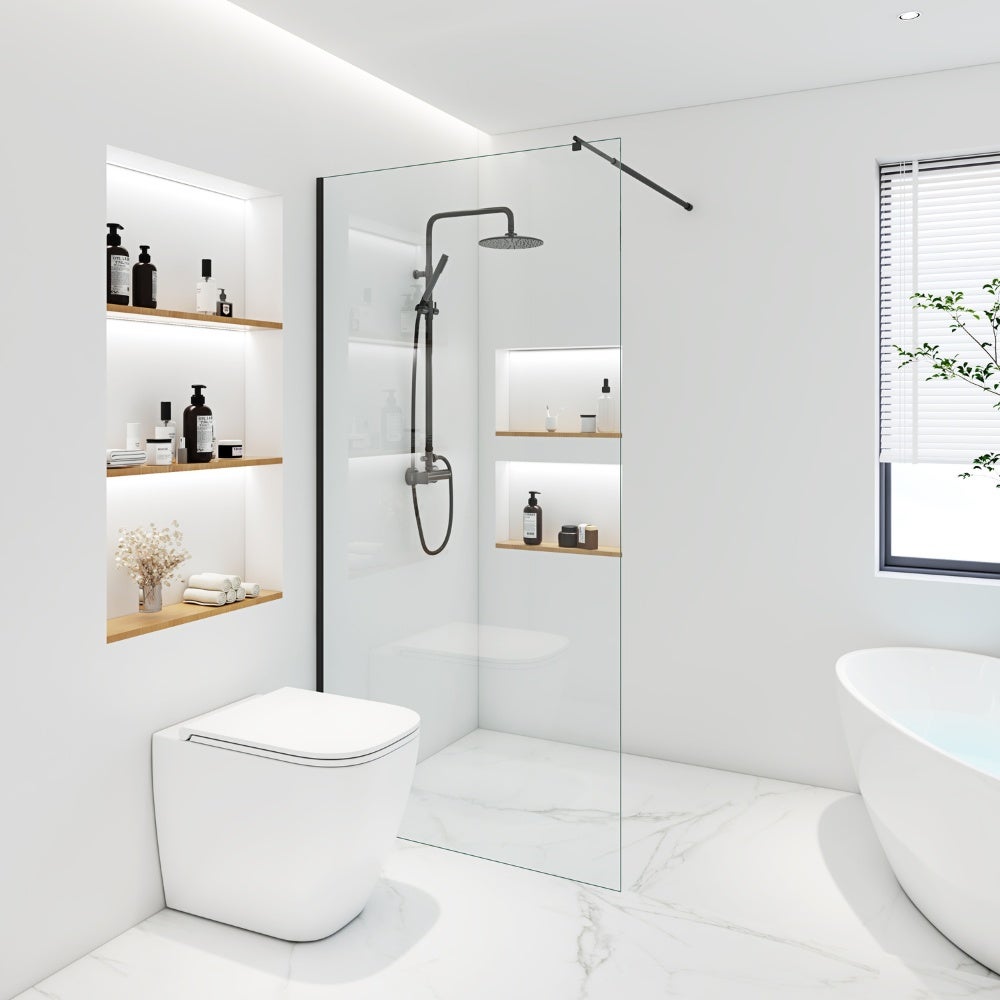 Home Deluxe - Paroi de douche - BAKI - Largeur : 110 cm, profilé noir ...