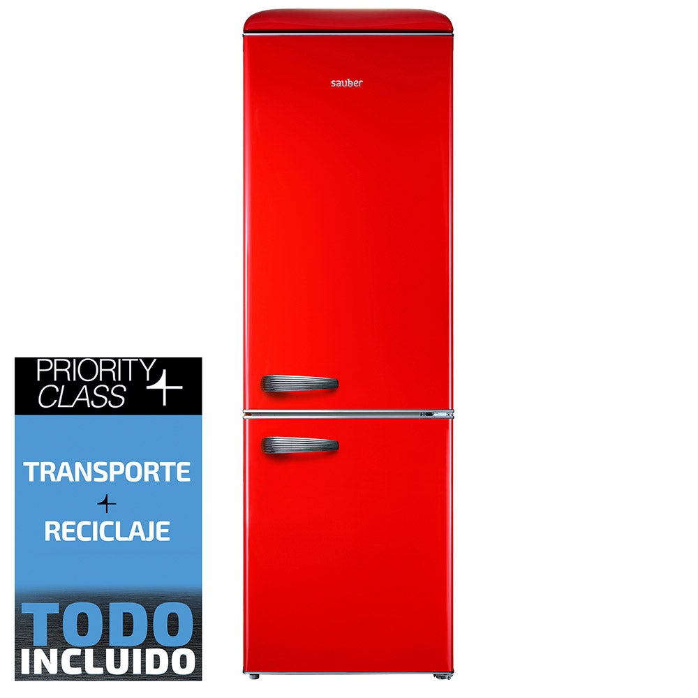 Sauber SERIE 5-RETRO ROJO - Frigorifico Combi E Alto 192 Cm Ancho 60 Cm ...