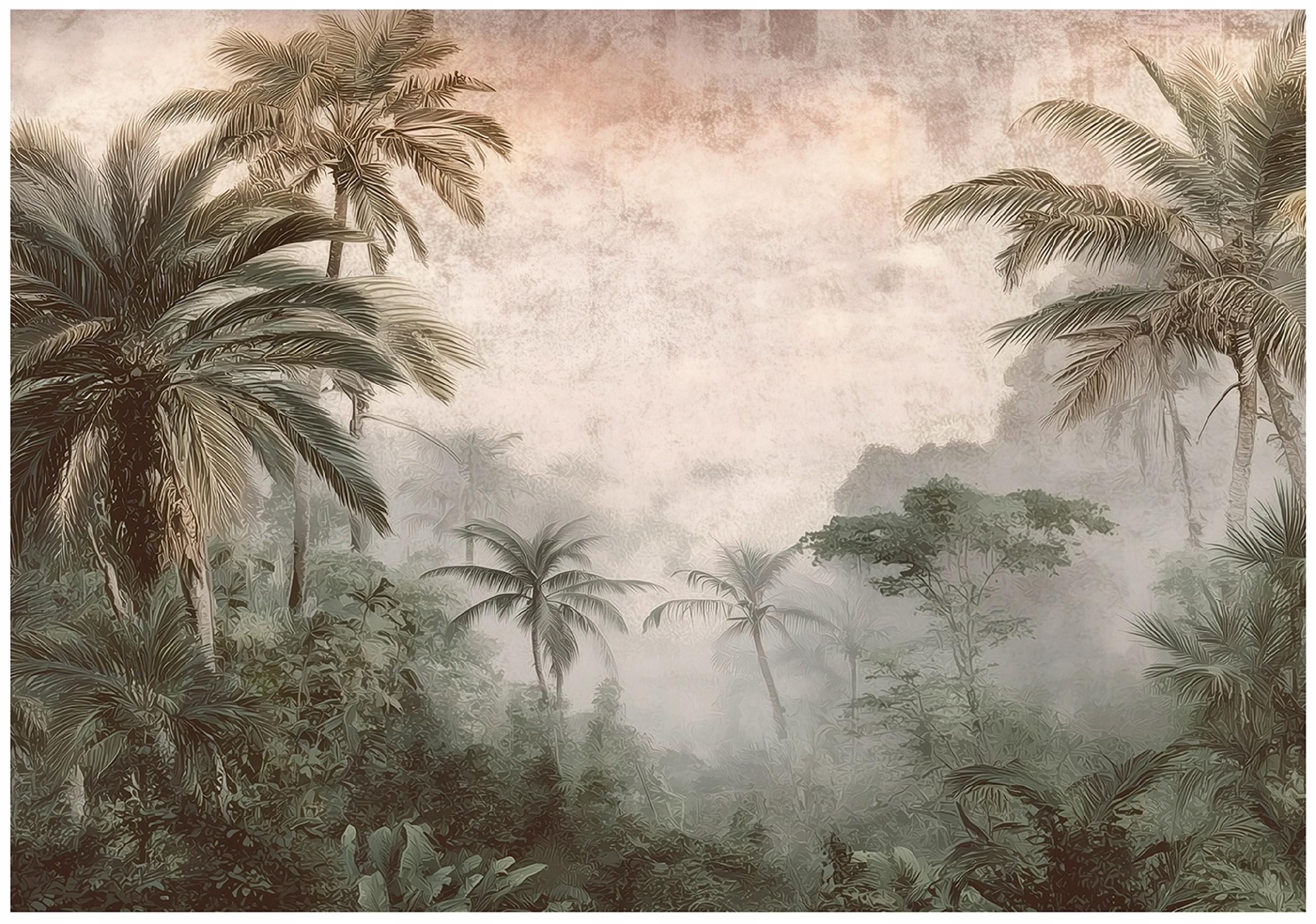 Papier Peint Panoramique Intissé Jungle Beige Béton - 300x210 cm ...