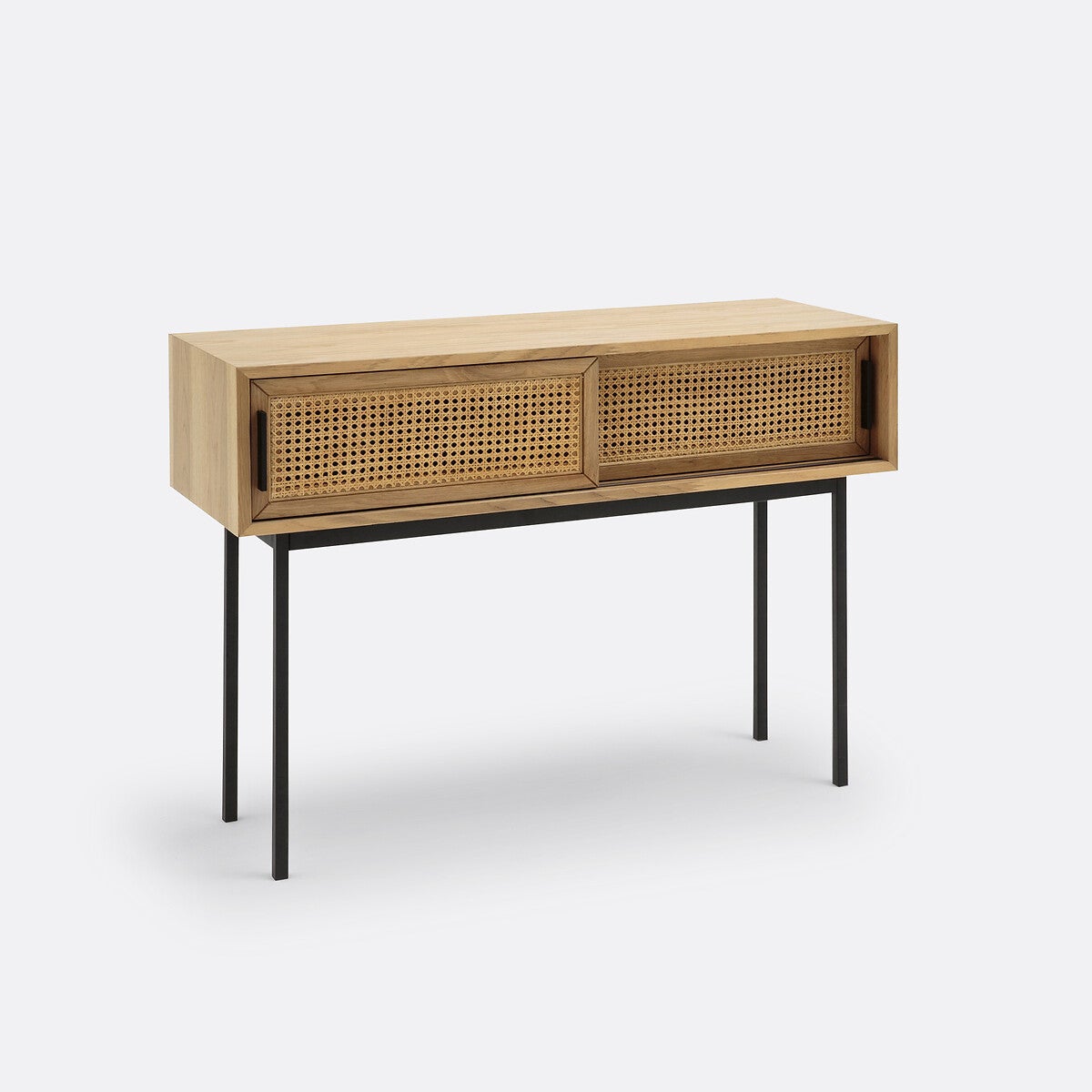 Console chêne, plaqué, portes cannées WASKA - Chêne - taille unique ...