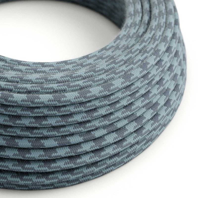 Creative cables Round Electric Cable covered in Cotton - Bicoloured ...