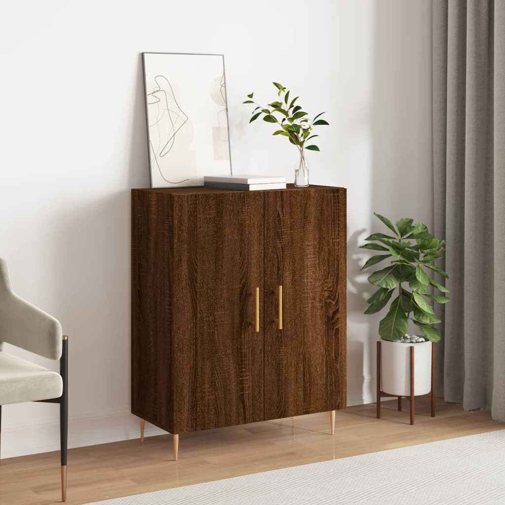 Buffet chêne marron 69,5x34x90 cm bois d'ingénierie | Leroy Merlin