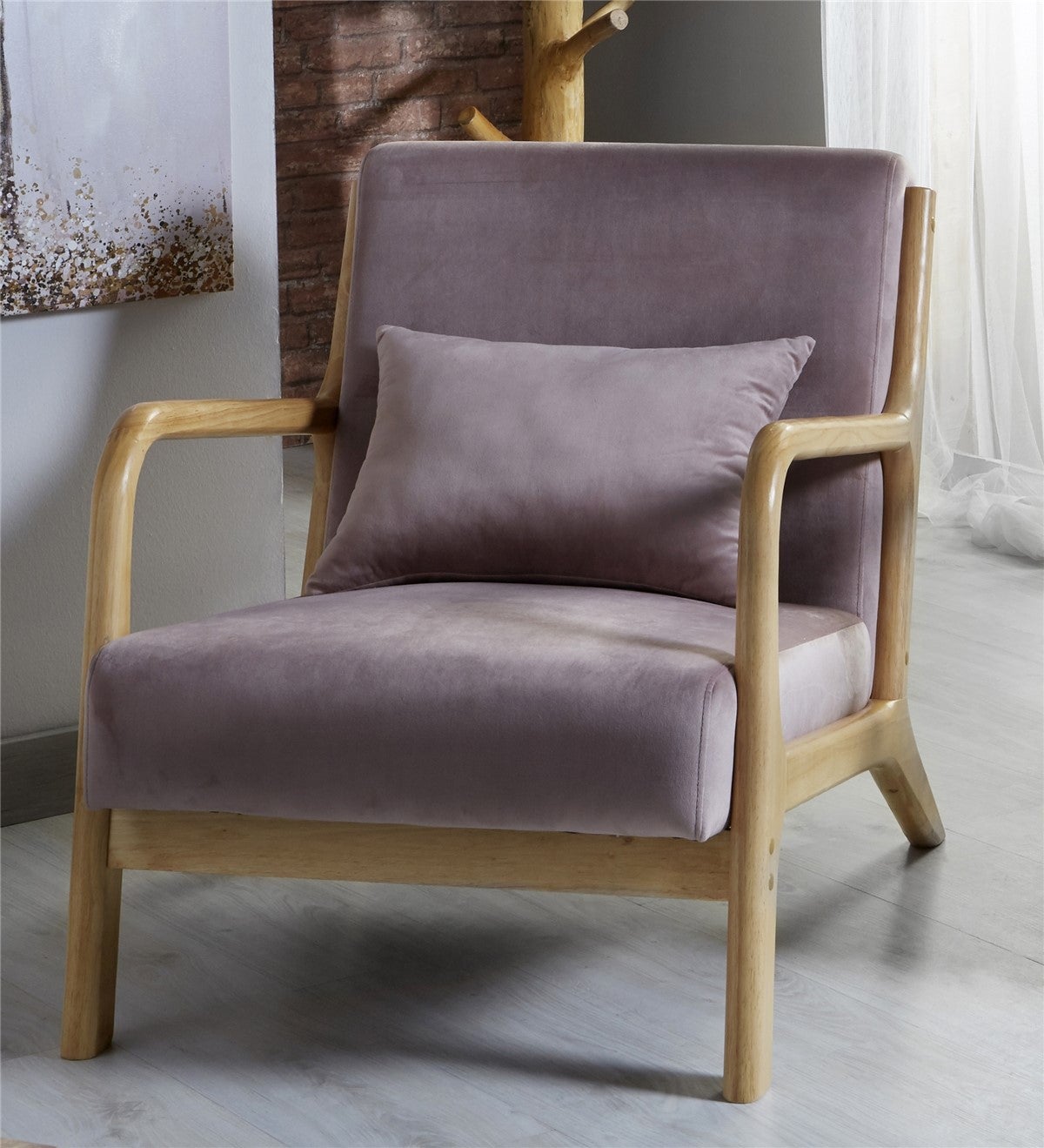 Fauteuil rose pâle 66x84x74cm | Leroy Merlin