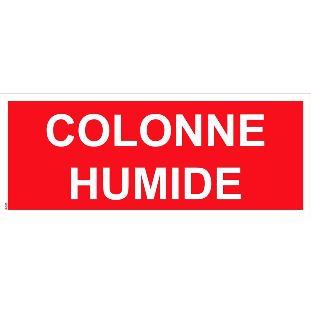 Panneau "Colonne humide – texte blanc" PVC - 200x80 mm / Marque ...