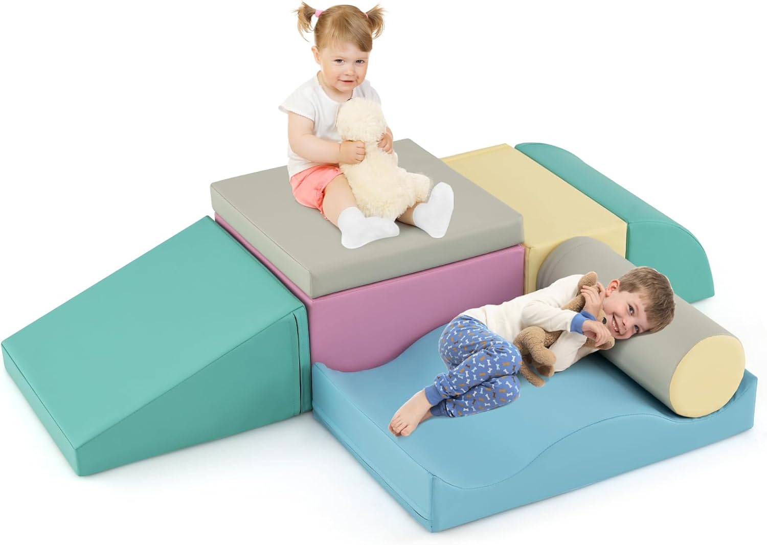 7 PCS Parcours Motricité Bébé, Module Motricité en Mousse PU pour ...