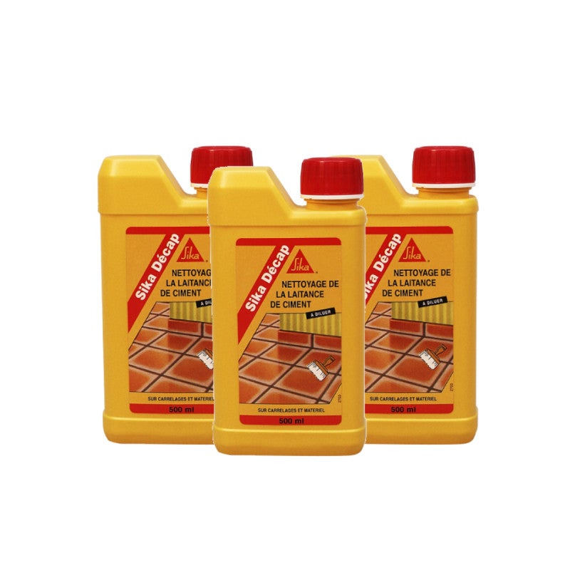 Lot de 3 décapants de laitance du ciment - SIKA Décap - Ambré - 500ml ...