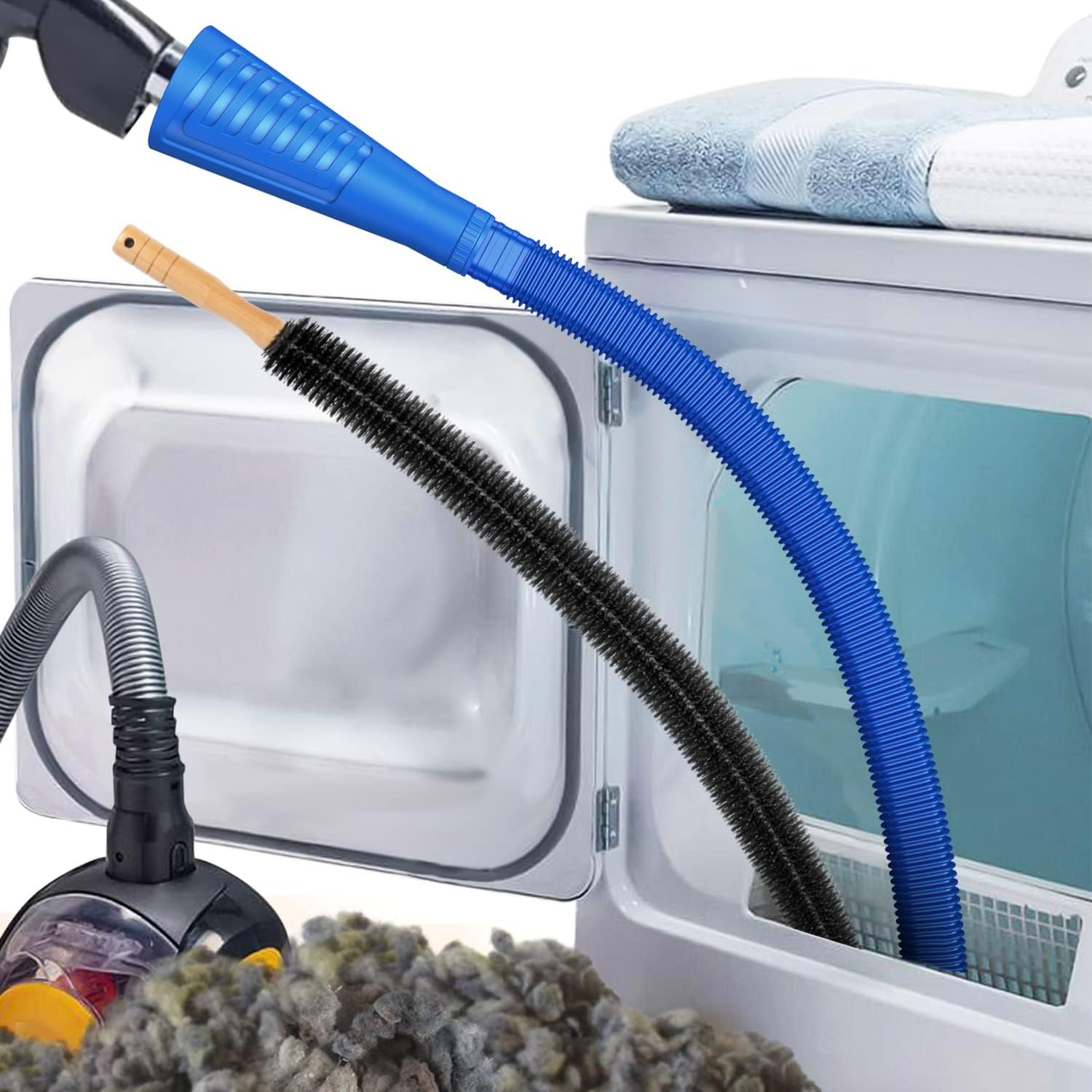 Kit de limpieza de conductos de secadora de 2 piezas, cepillo para ...
