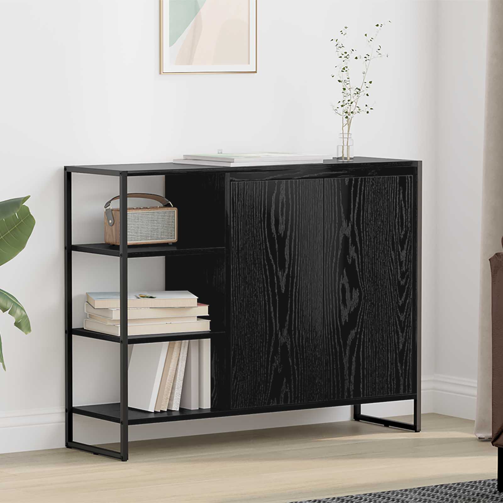 Meuble d'appoint Chêne noir 96,5 x 30 x 75 cm Bois d'ingénierie | Leroy ...
