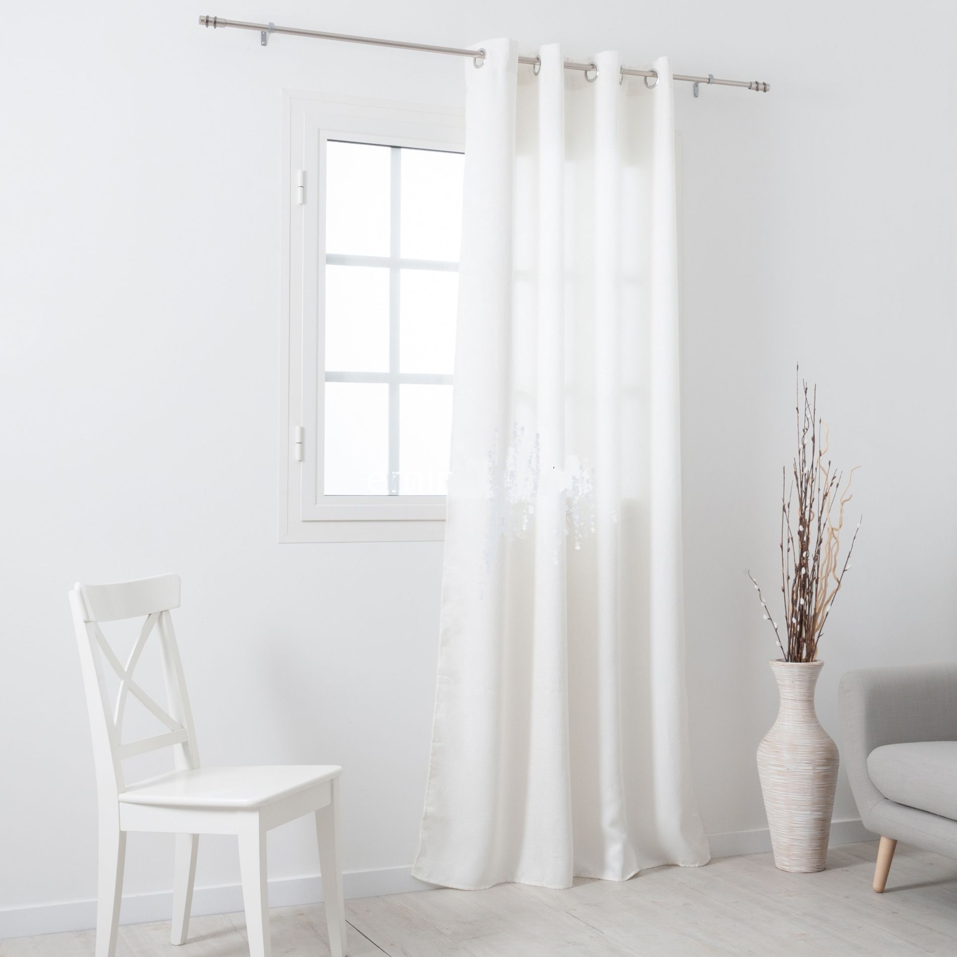 Rideau à oeillets 140x240cm Dreamtime Blanc | Leroy Merlin