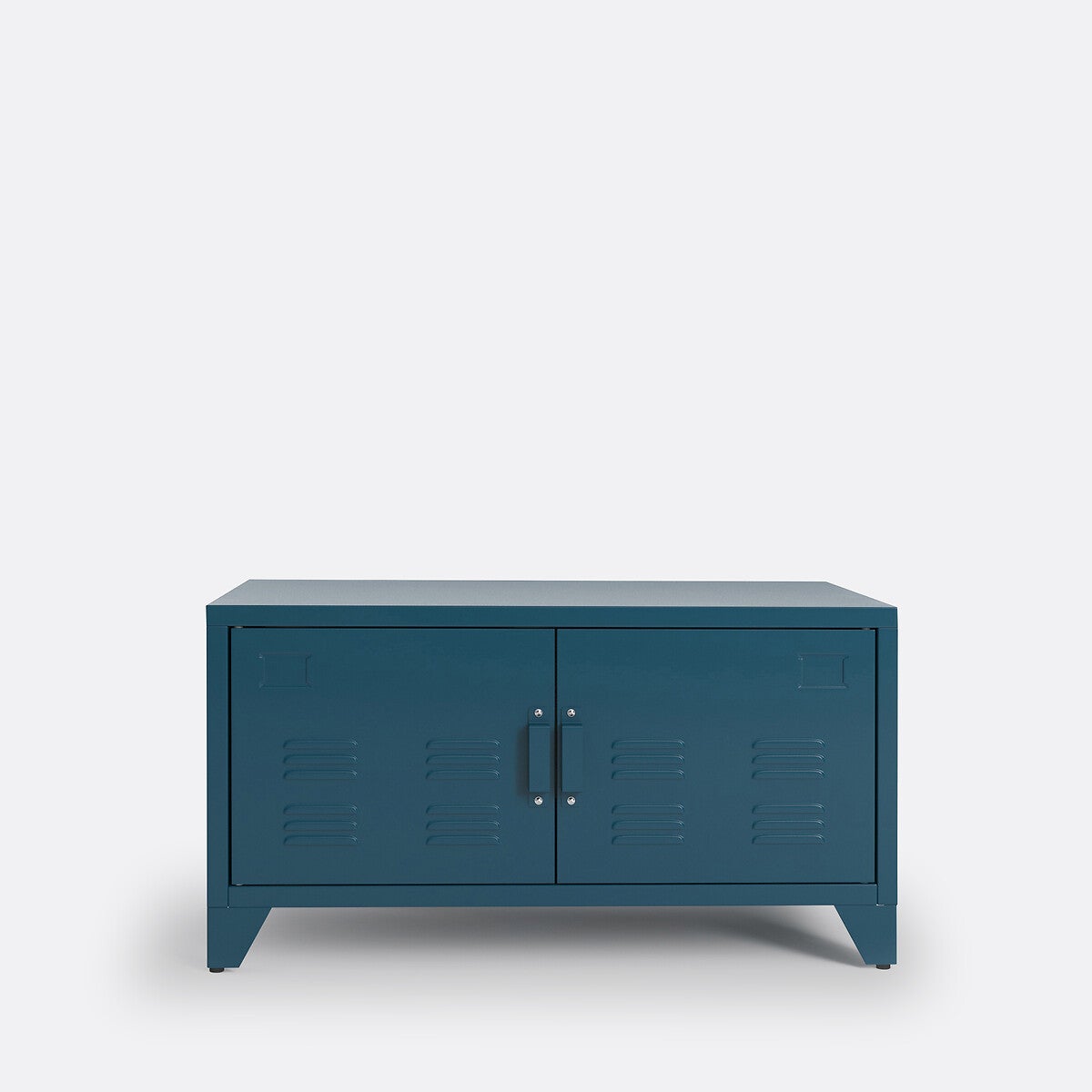 Meuble bas 2 portes en métal acier, Hiba - Bleu de prusse - taille ...