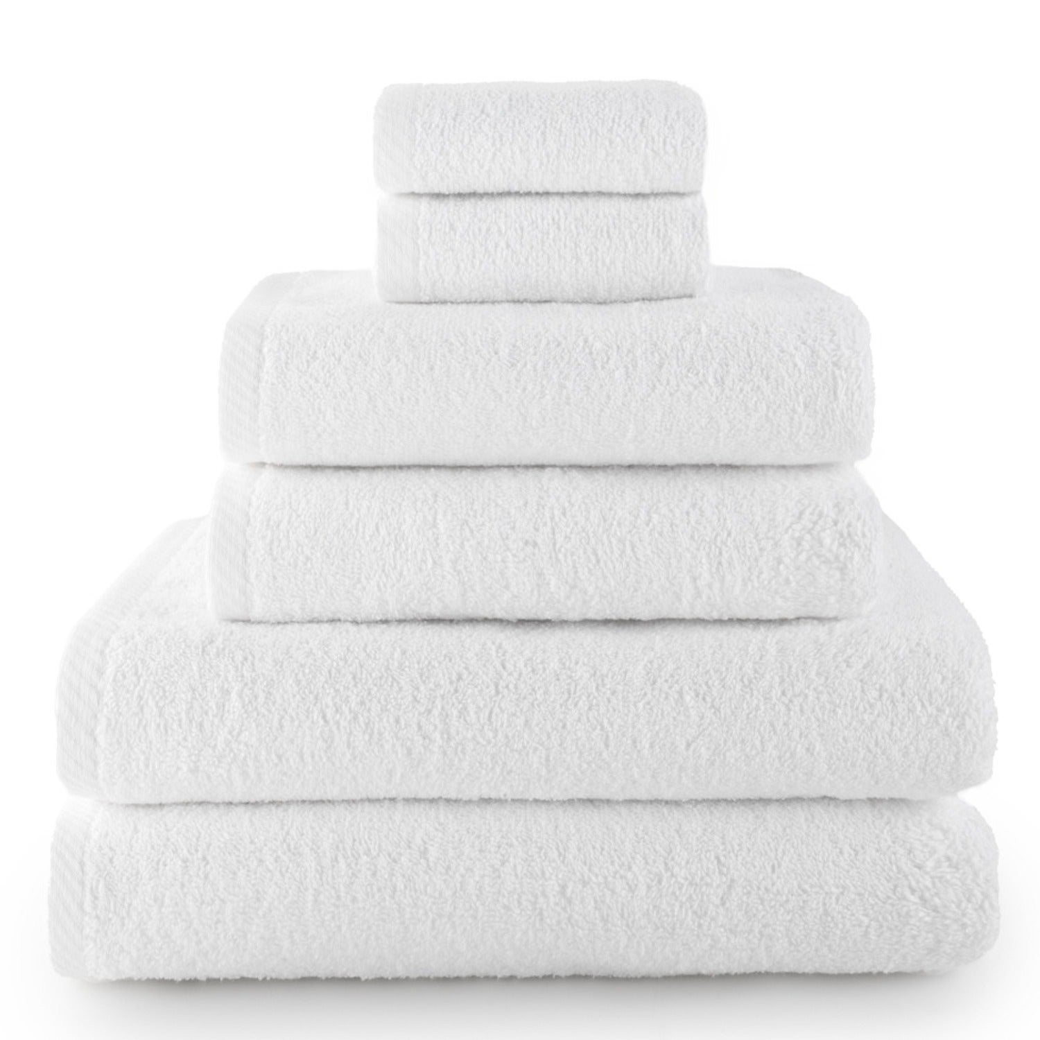 Lot de 6 serviettes : 2 bidet + 2 mains + 2 serviettes de bain blanches ...