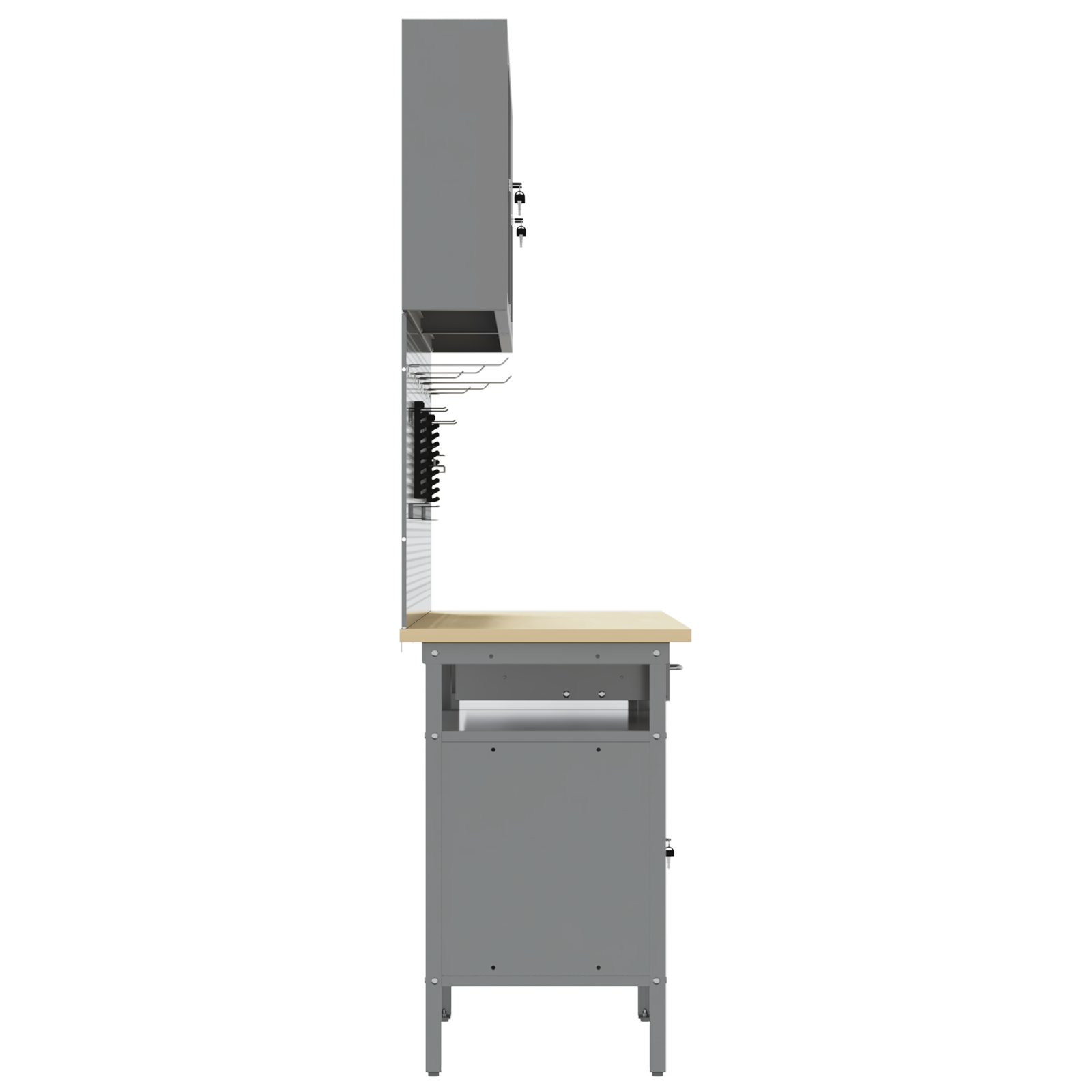 VidaXL Mueble de trabajo y panel perforado 10 piezas MDF y metal rojo ...