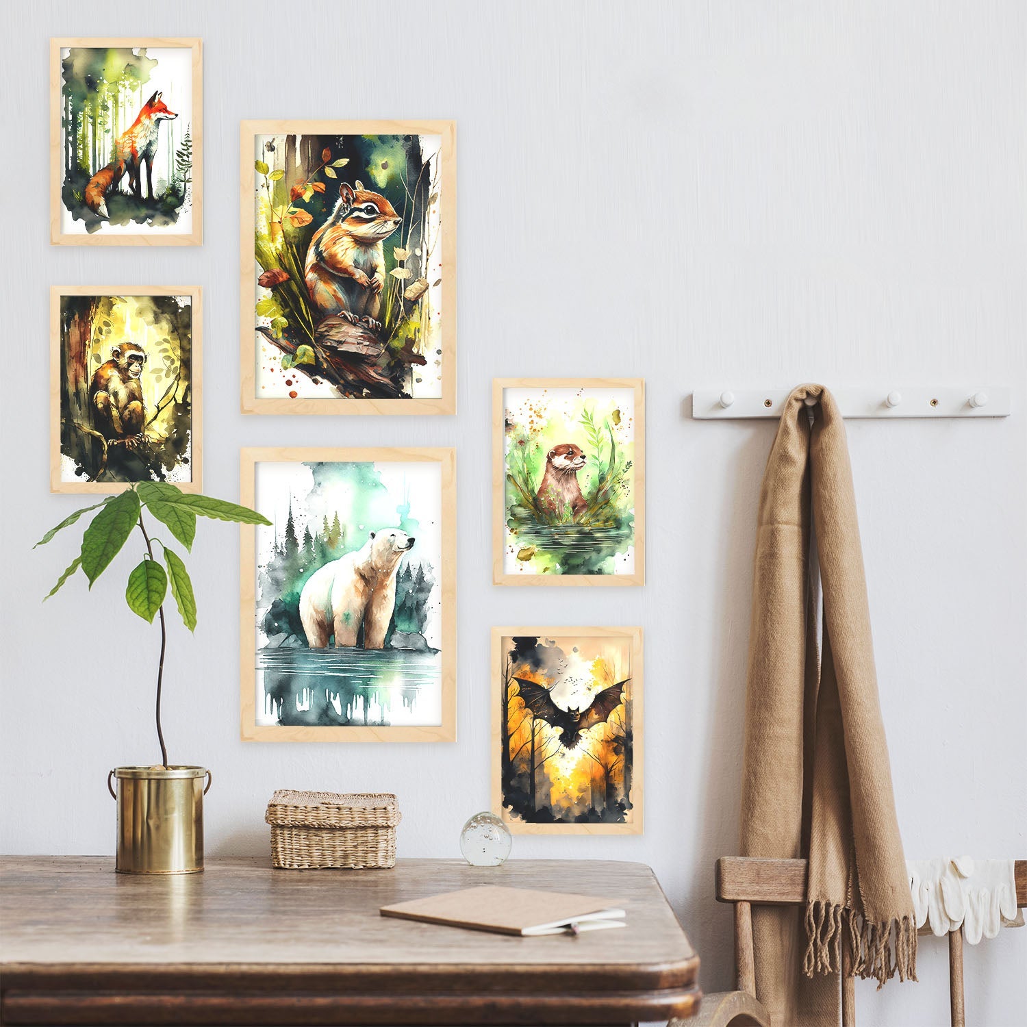 Habitats Affiches. Illustrations D'animaux Dans Des Paysages Naturels ...