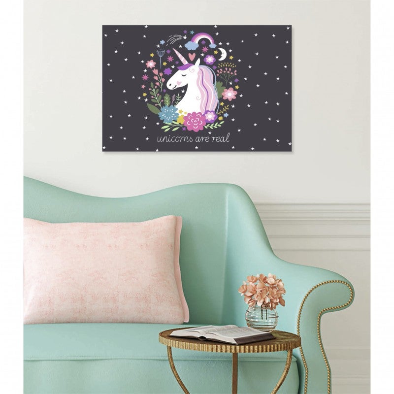 Tableau toile XXL en kit Unicorns Are Real 60 x 40 cm - Toile textile ...