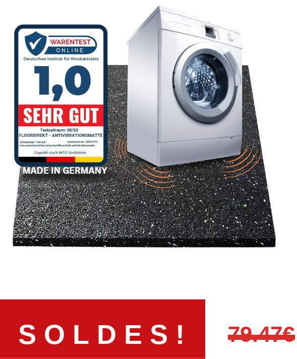 KARAT >Estera de goma reciclada antivibraciones para lavadora - 10 mm ...