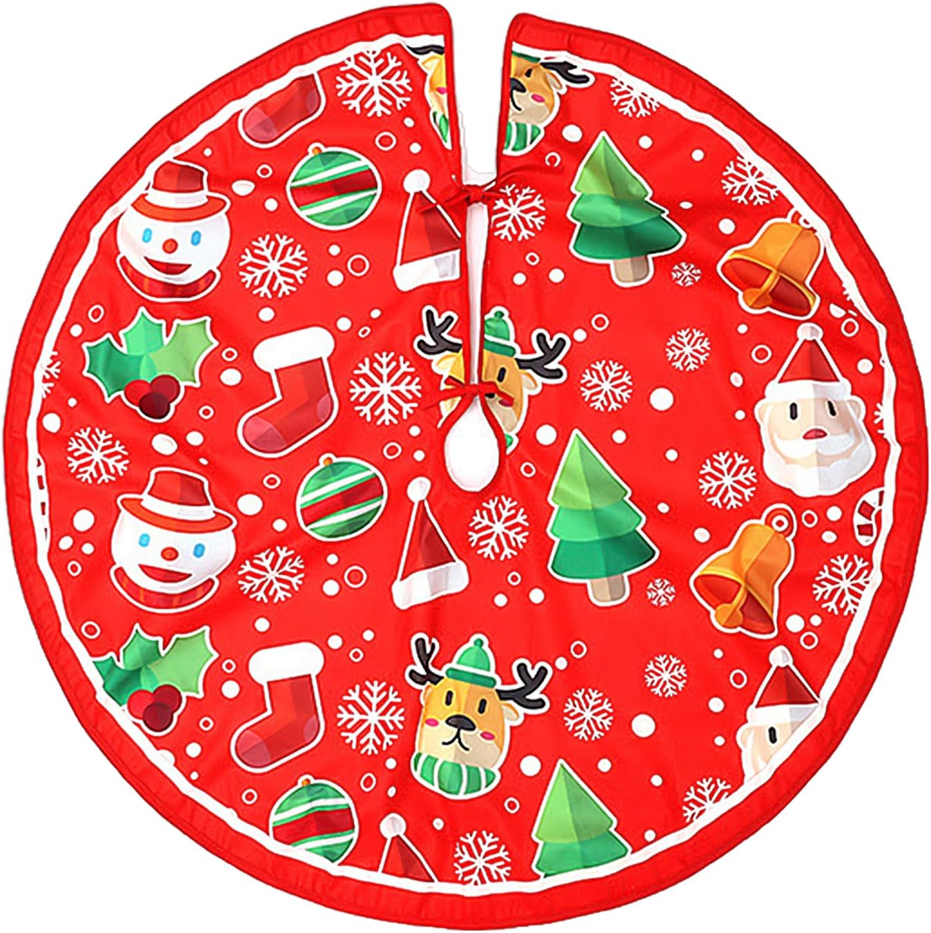 Jupe de Sapin de Noël Rouge, 90 cm Noël Couverture Décorative d'arbre ...