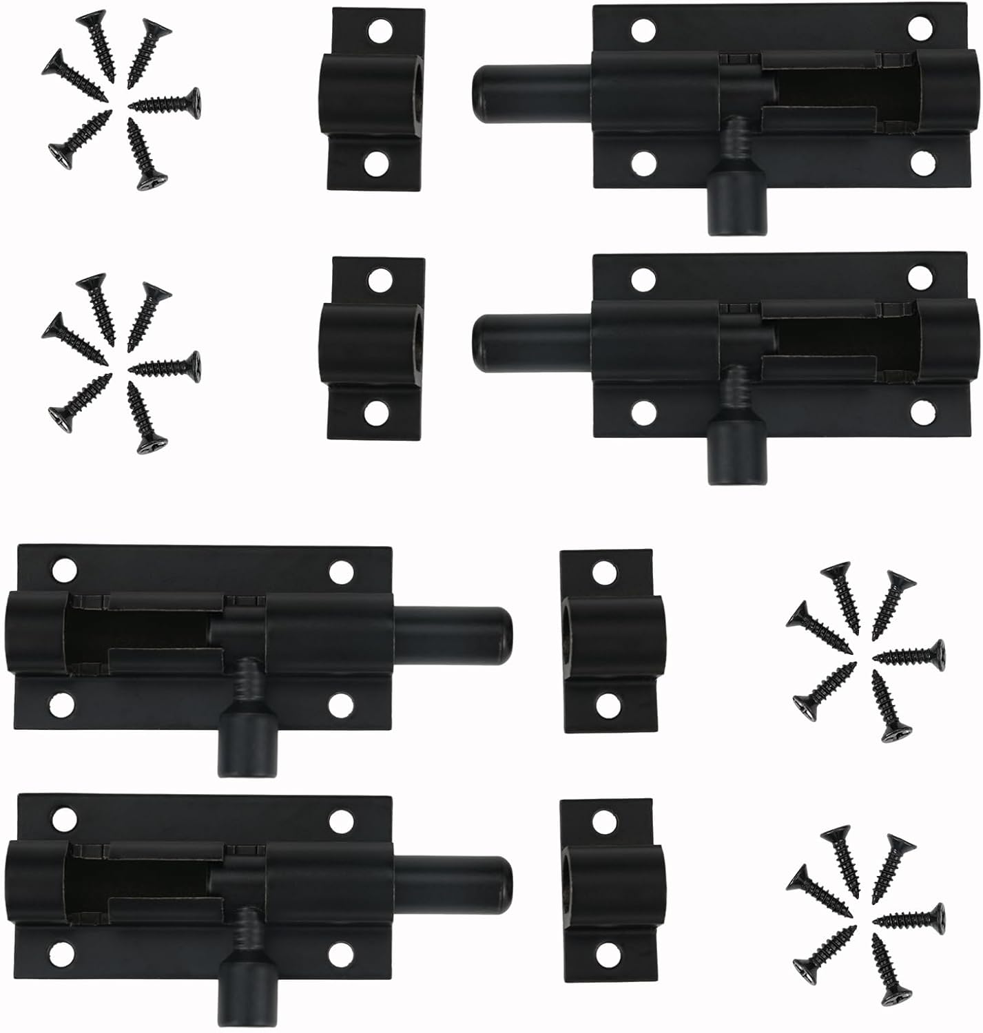 4 Pièces Verrou Targette de Porte, Loquet de Porte à Boulon Loquet ...