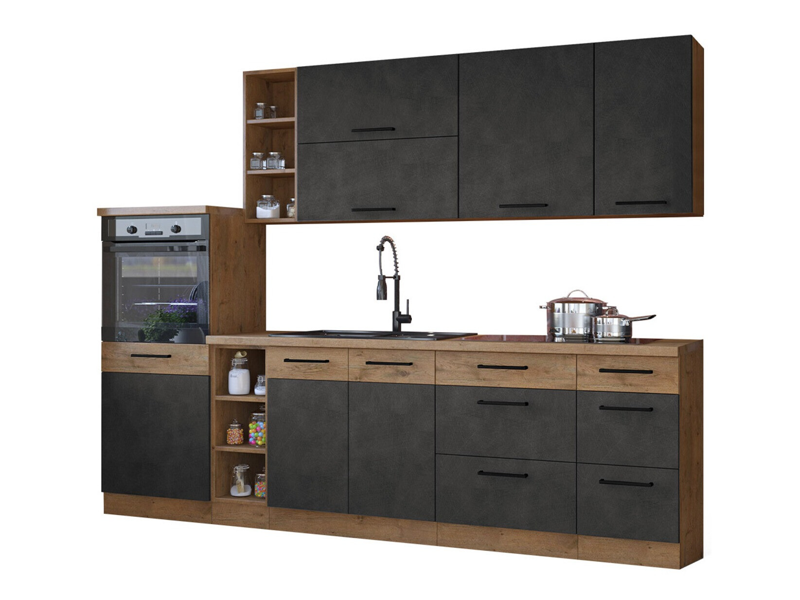 Ensemble de cuisine Color 103, 270x52cm, Worktop, Stratifié, MDF ...